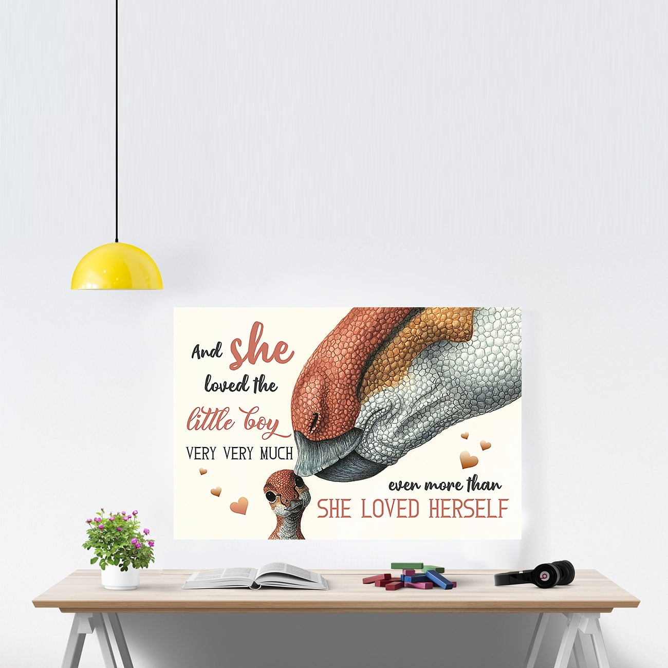 She Loved Little Boy Dinosaur Poster 24 x 36 Inch Poster - Walmart.com