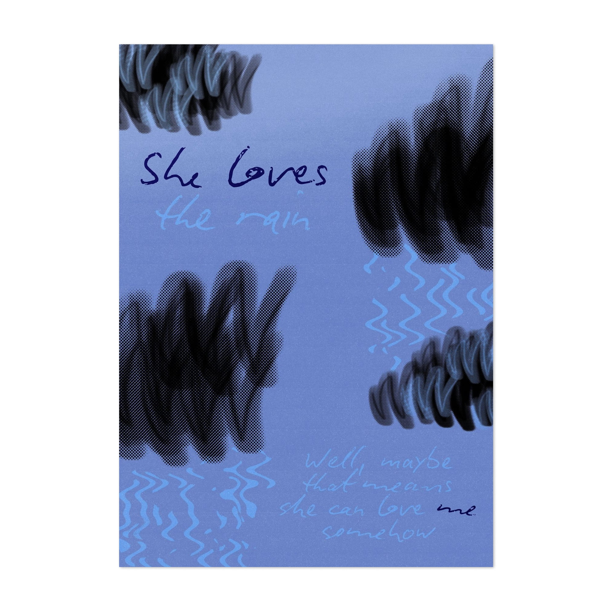 She Loves the Rain - Digital Art Quote Abstract Modern Art Typography ...