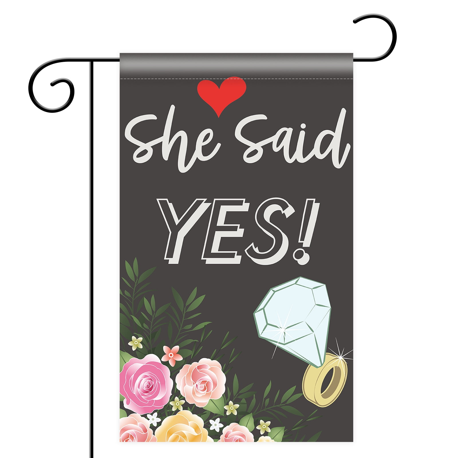 She Said Yes Garden Flag, Vertical Double Sided Polyester Flag, Welcome ...
