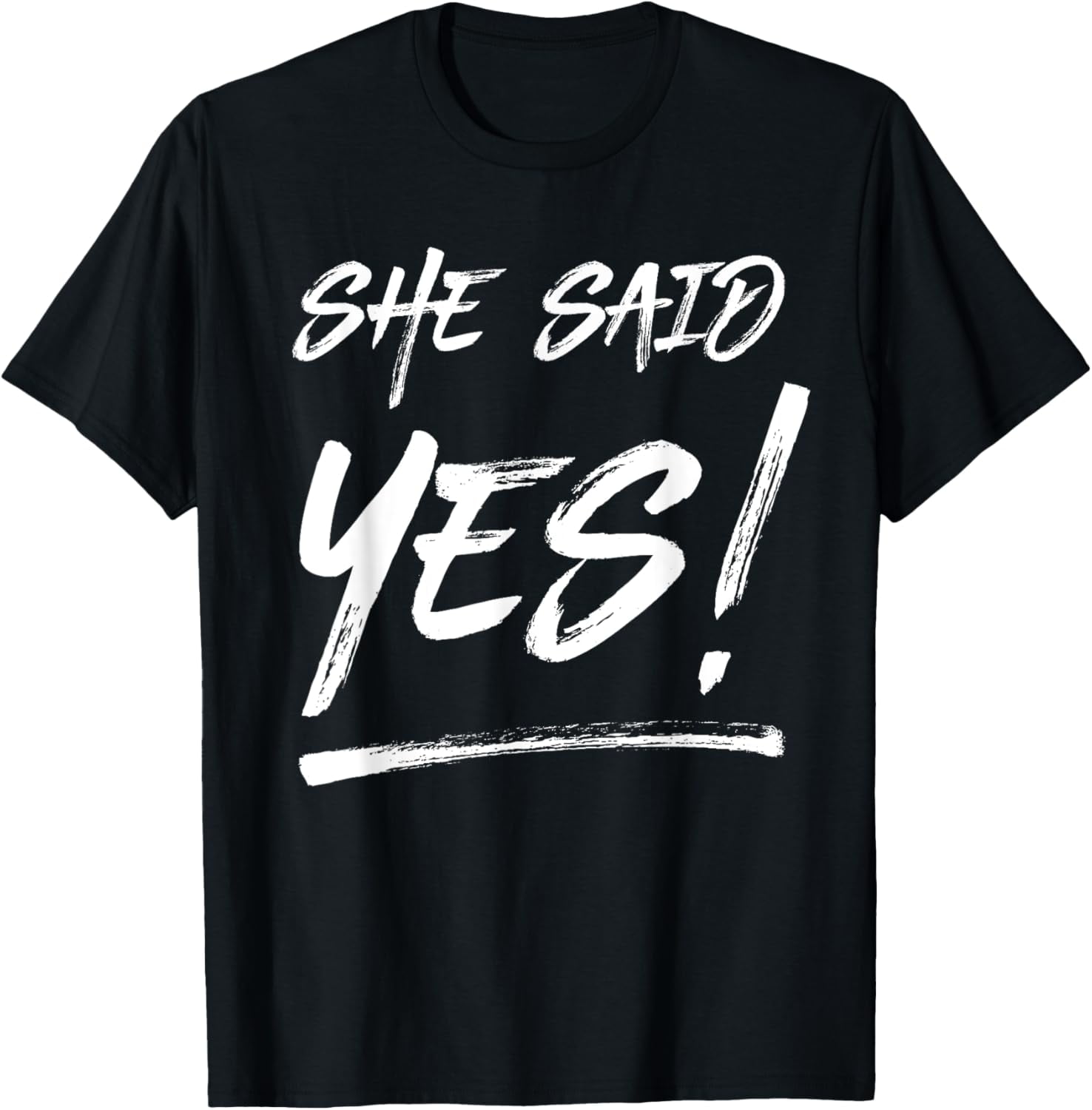 She Said Yes Shirt For Men Handwritten Navy Blue T-Shirt - Walmart.com