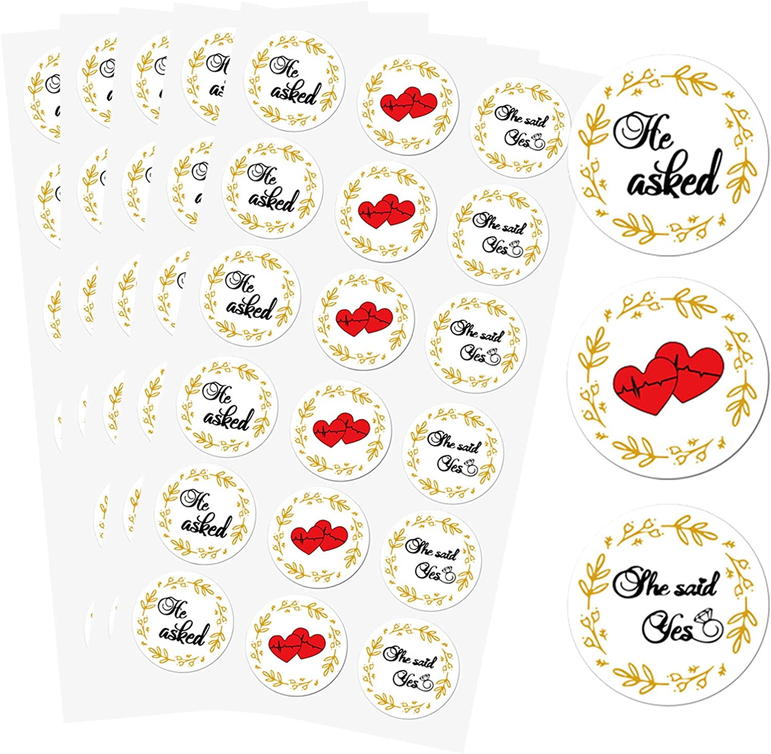She Said Yes Stickers Decorations 3/4inch Wedding Party Favor Supplies ...