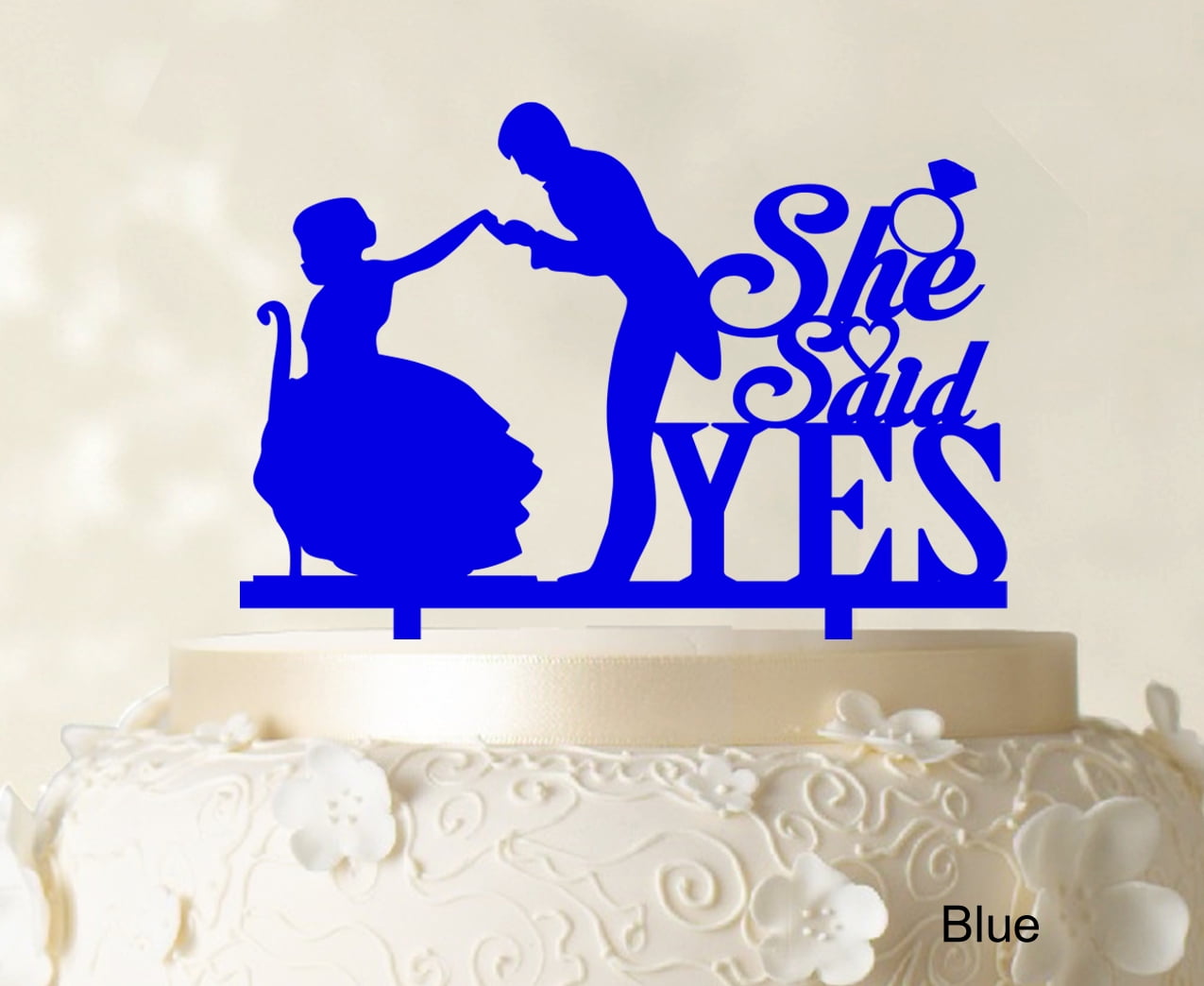 "She Said Yes Wedding Cake Topper Custom Name Cake Topper Color Option ...