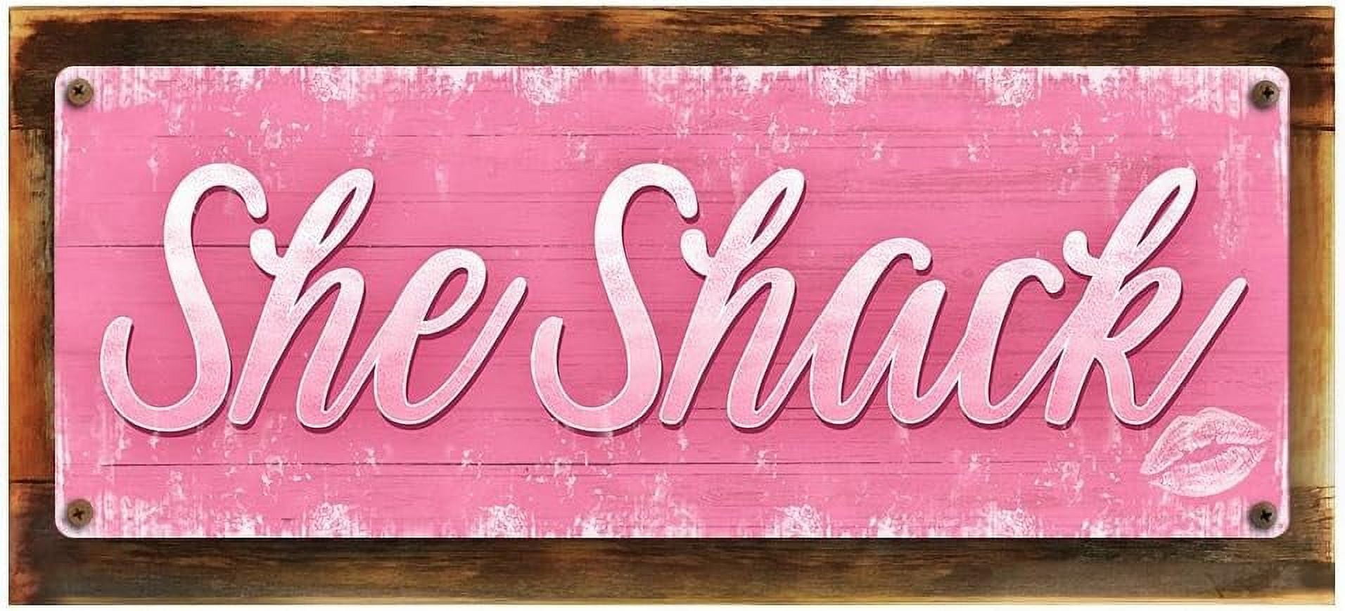 She Shack Metal Sign, Framed 6”x16, Rustic, Kiss, Lipstick, Woman Cave ...