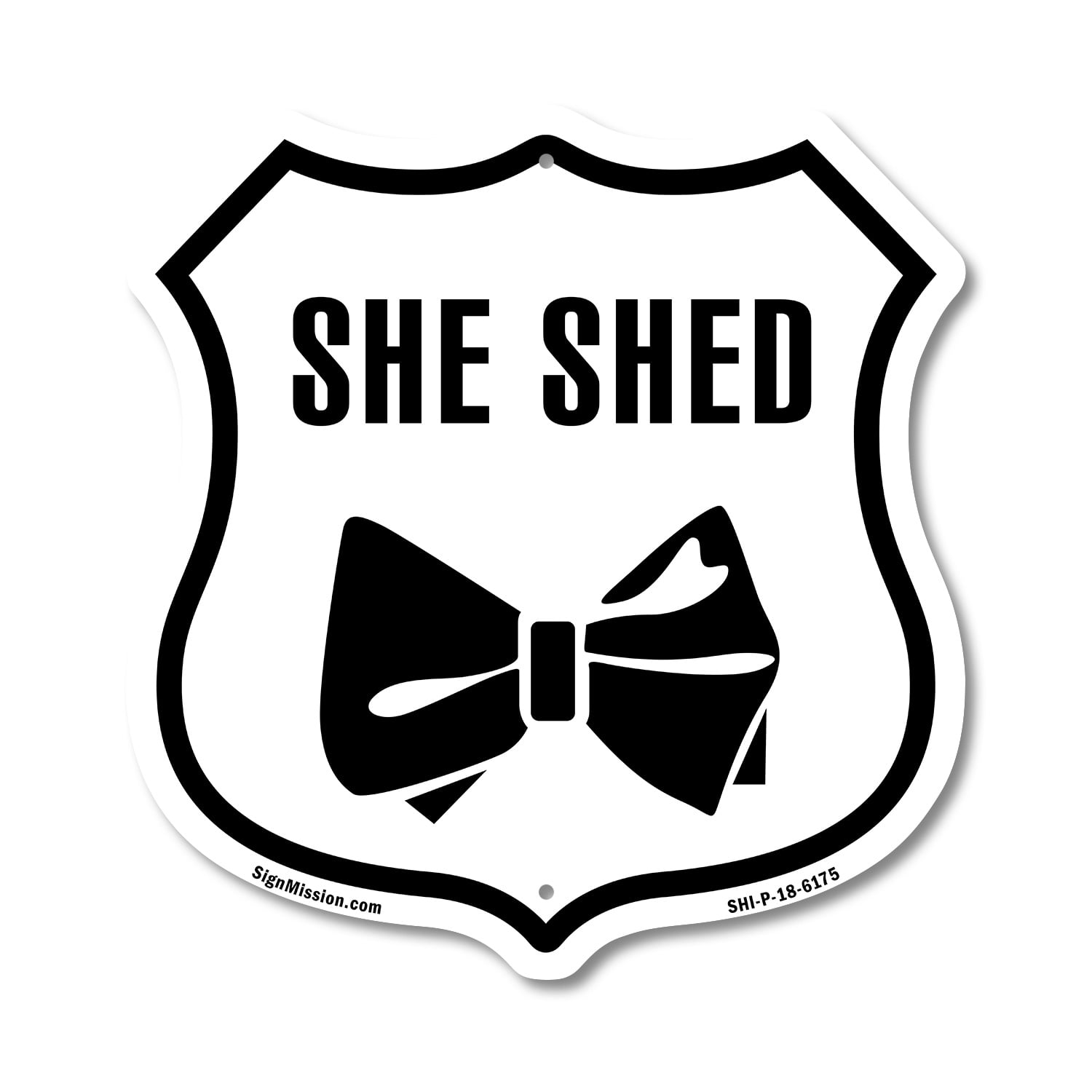 She Shed (2 Pack) 12 inch X 12 inch Shield Shaped Commercial Grade ...