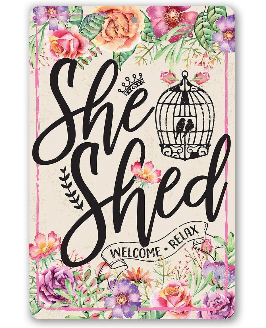 She Shed Sign - Pink - Durable Metal Sign - Use Indoor/Outdoor - Great ...