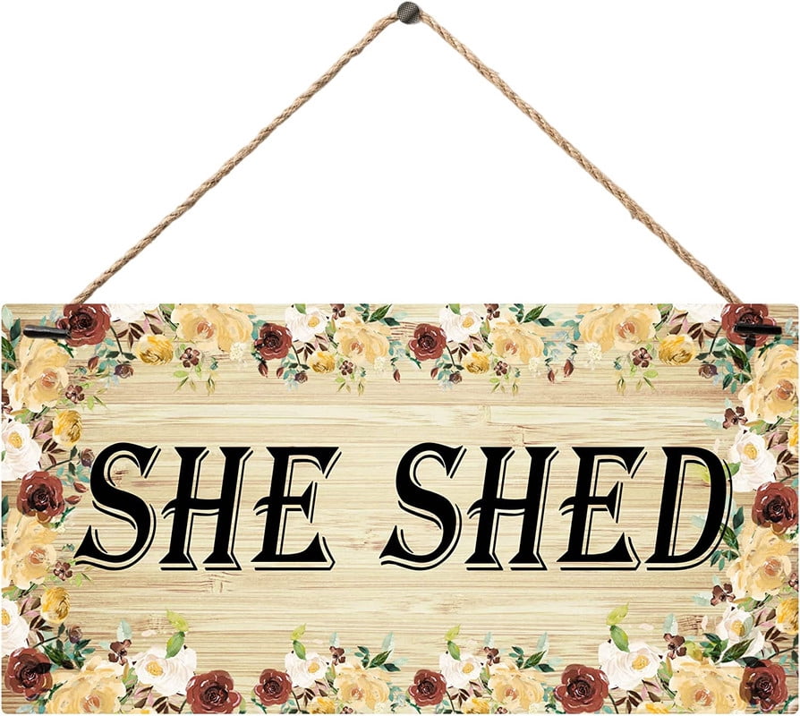 She Shed Wood Signs for Home Decor Rustic Hanging Decor for Farmhouse ...