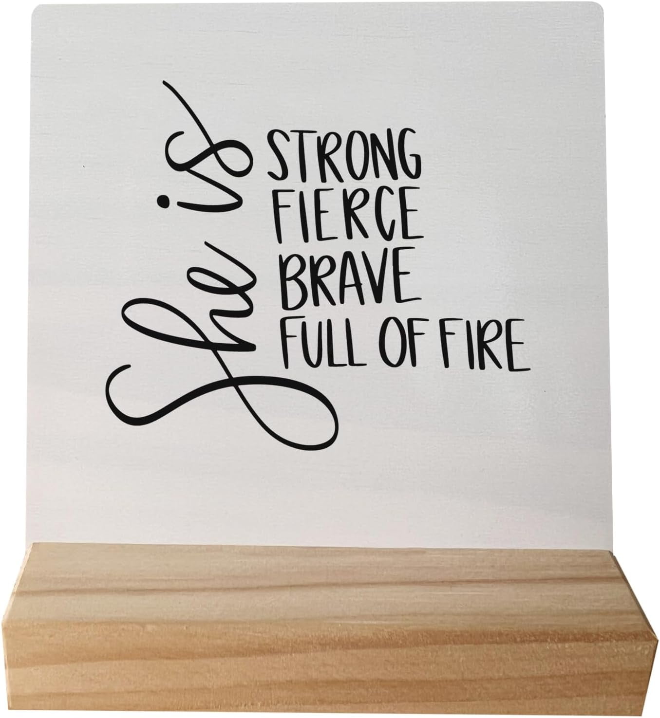 She is Strong Fierce Brave Full of Fire Female Empowerment Desk Small ...