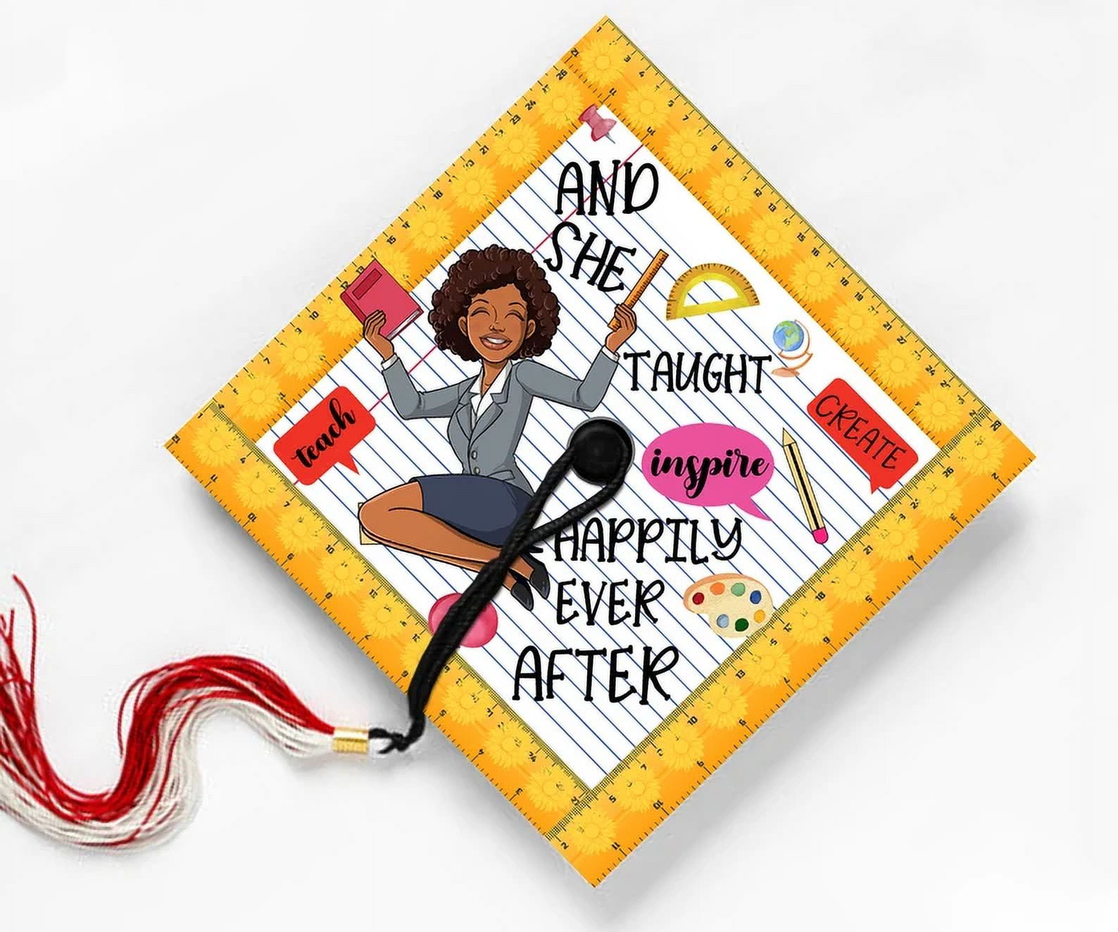 She Taught Happily Ever After, Future Teacher, Graduation Cap Topper ...