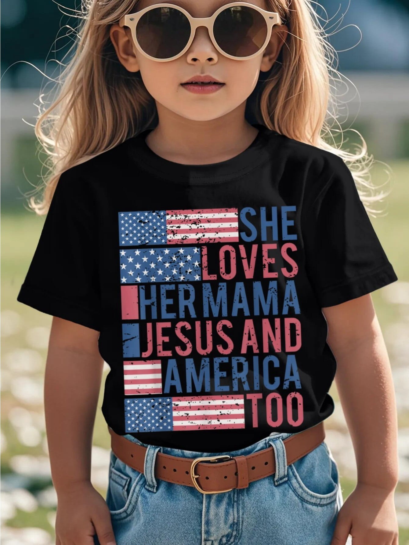 She's A Good Loves Her Mama Jesus & America Too Funny Awesome Graphic ...
