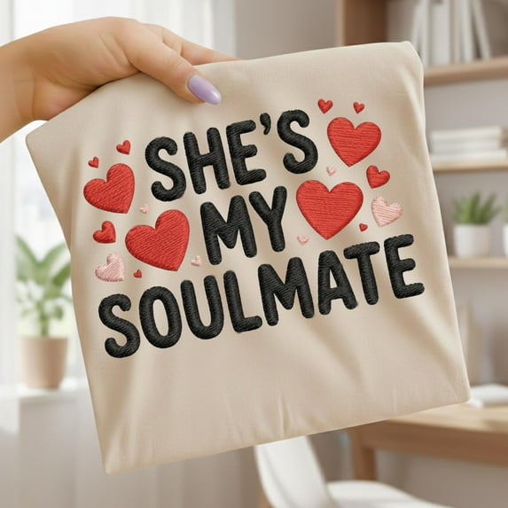 She’s My Soulmate Embroidery Design, Funny Couples Quote Pattern ...