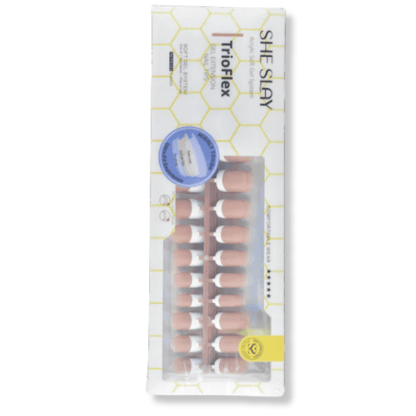 SheSlay Flex Gel Short French Tip Press-On Nails Nude - Walmart.com