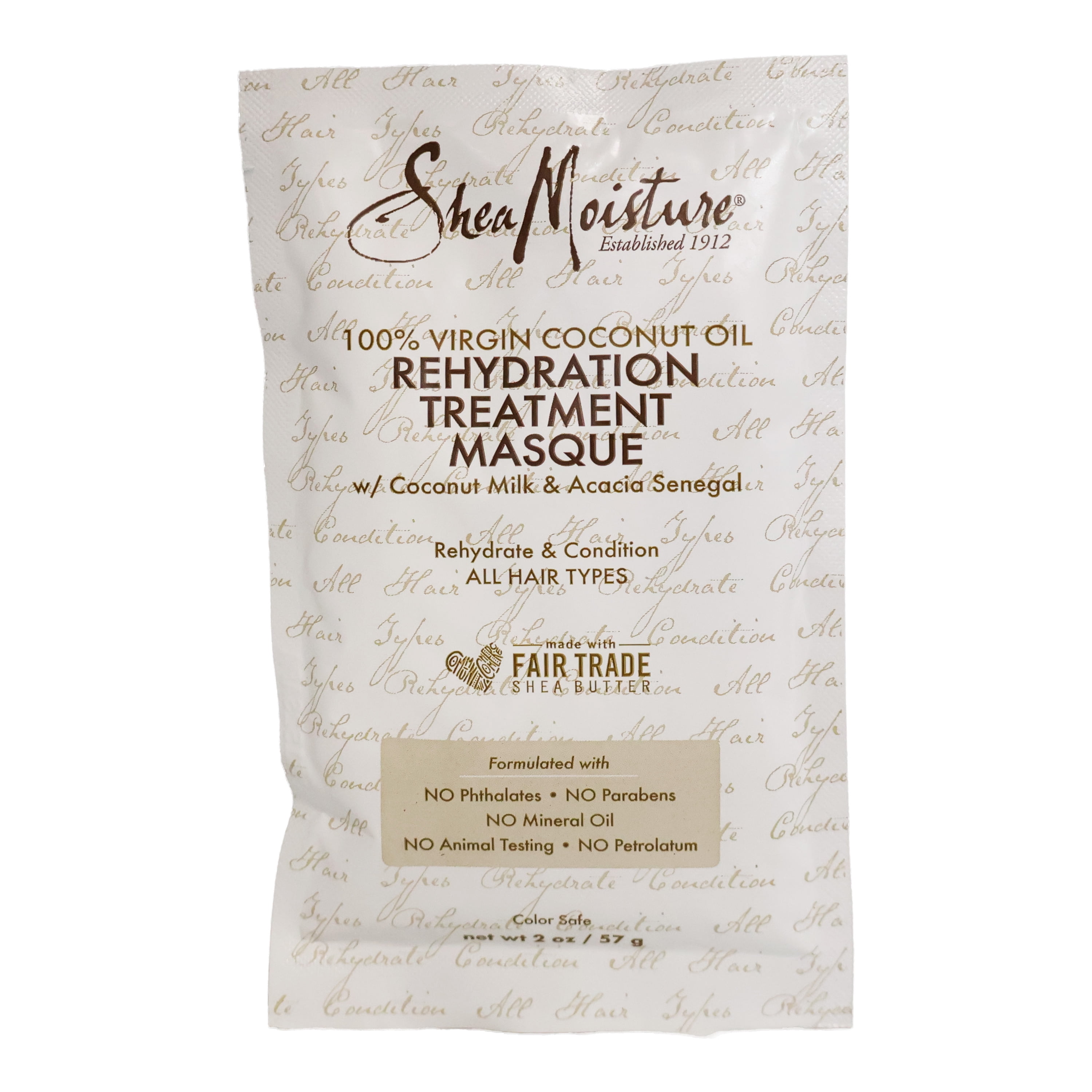 Shea Moisture 100 Virgin Coconut Oil Rehydration Treatment Masque 2 Oz