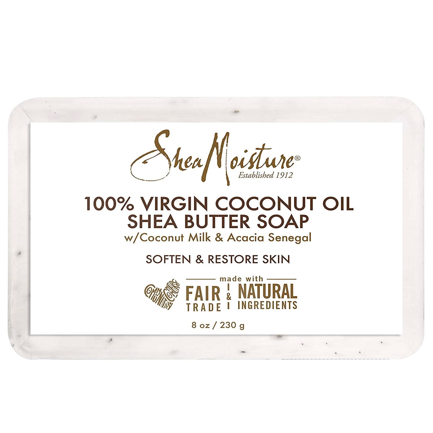 Shea Moisture 100 Virgin Coconut Oil Soap, 8 Oz., Pack of 2 - Walmart.com