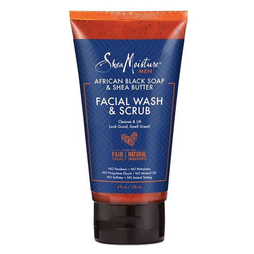 Shea Moisture African Black Soap And Shea Butter Facial Wash And Scrub