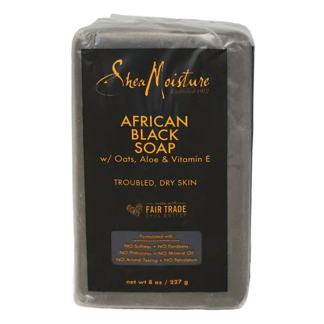 Shea Moisture African Black Soap Bar for Troubled Skin, 8 Oz., Pack of 6 - Walmart.com