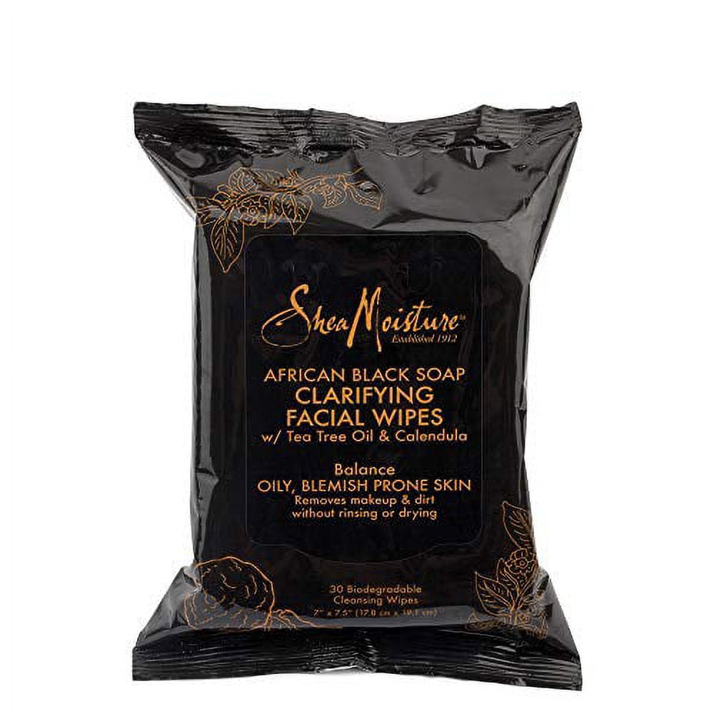 Shea Moisture Clarifying Facial Wipes African Black Soap For Oily
