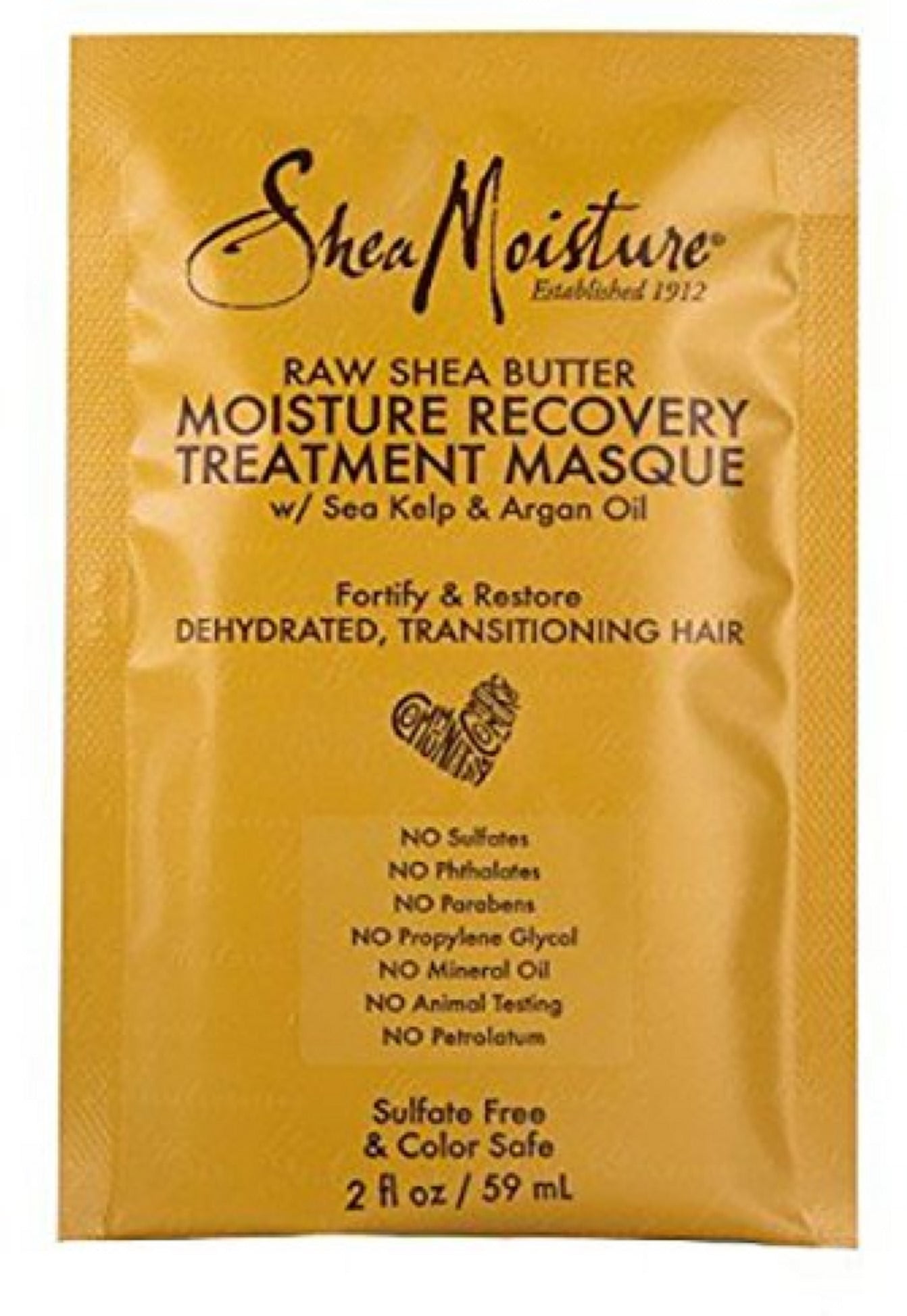 Shea Moisture Raw Shea Butter Moisture Recovery Treatment Masque 2 oz ...