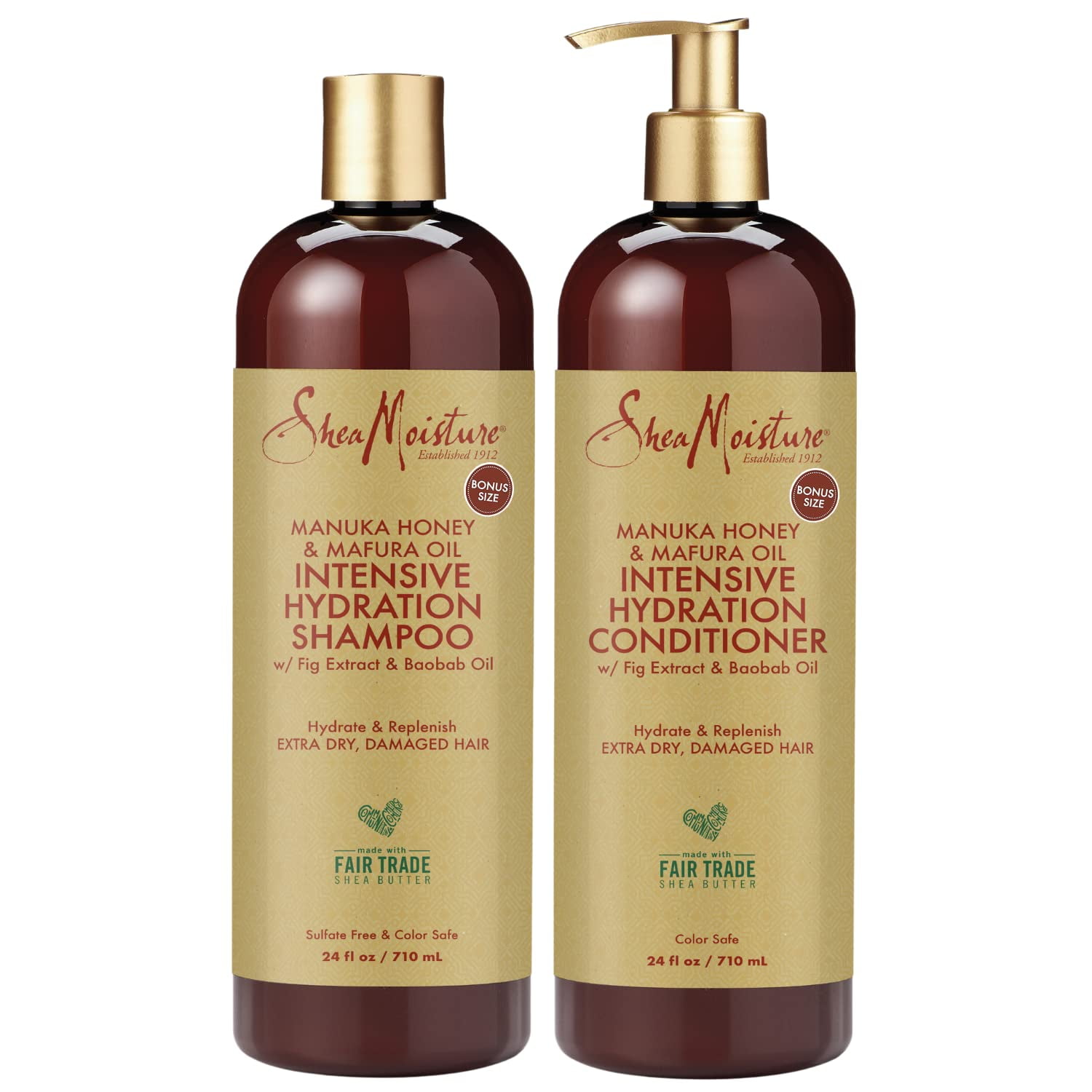 Shea Moisture Shampoo & Conditioner Set – Intensive Hydration Hair Care ...