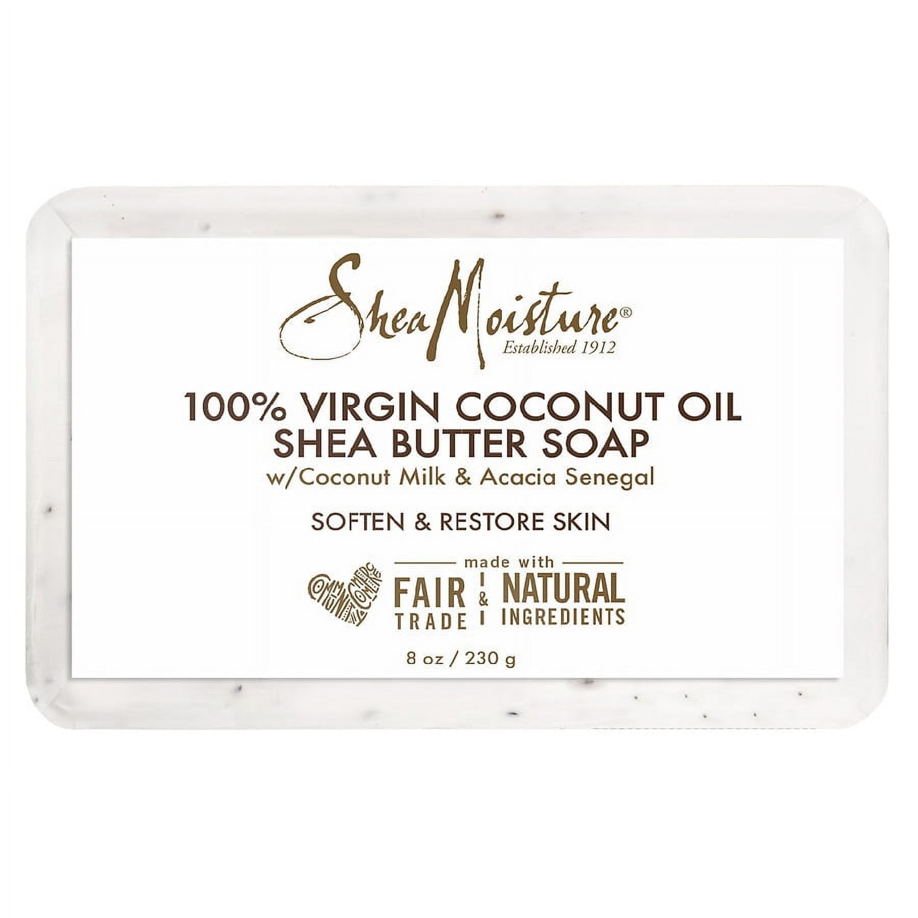 SheaMoisture 100% Virgin Coconut Oil Shea Butter Bar Soap - Walmart.com