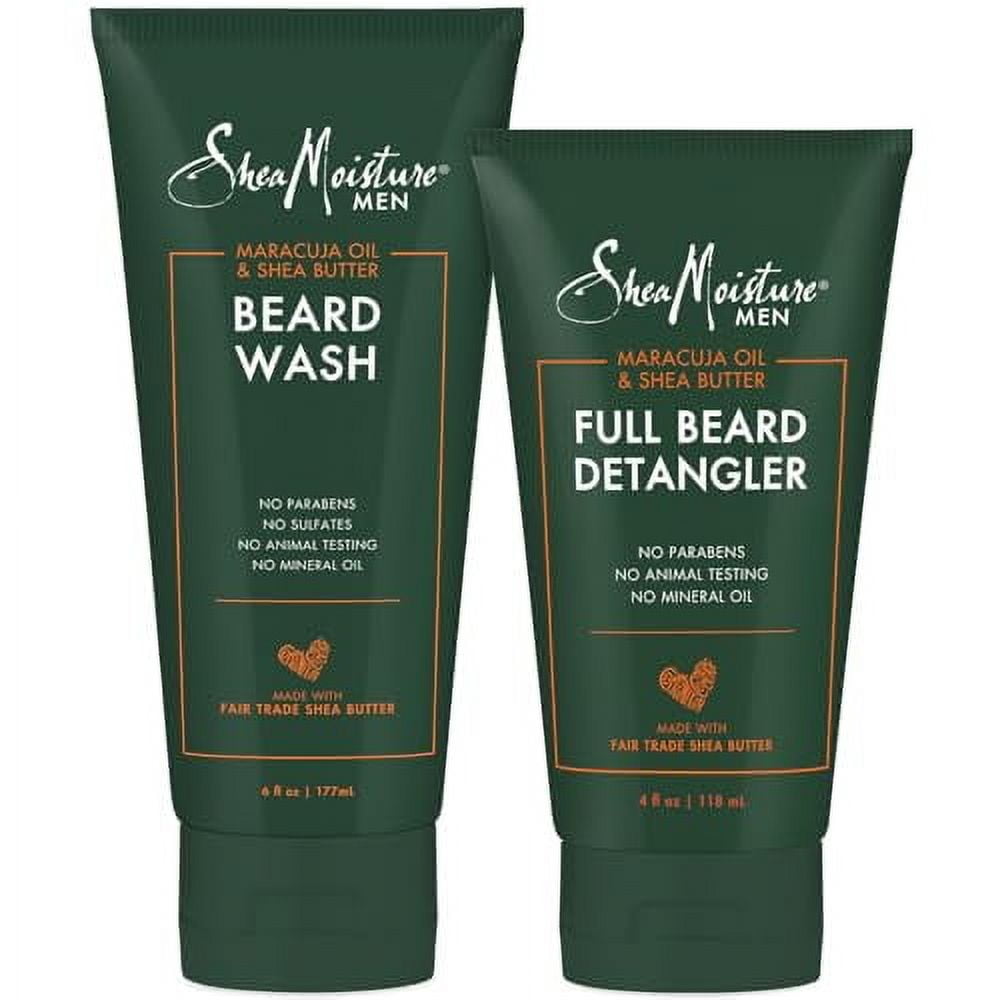 SheaMoisture Beard Wash & Beard Detangler Set - Fair Trade Organic Shea ...
