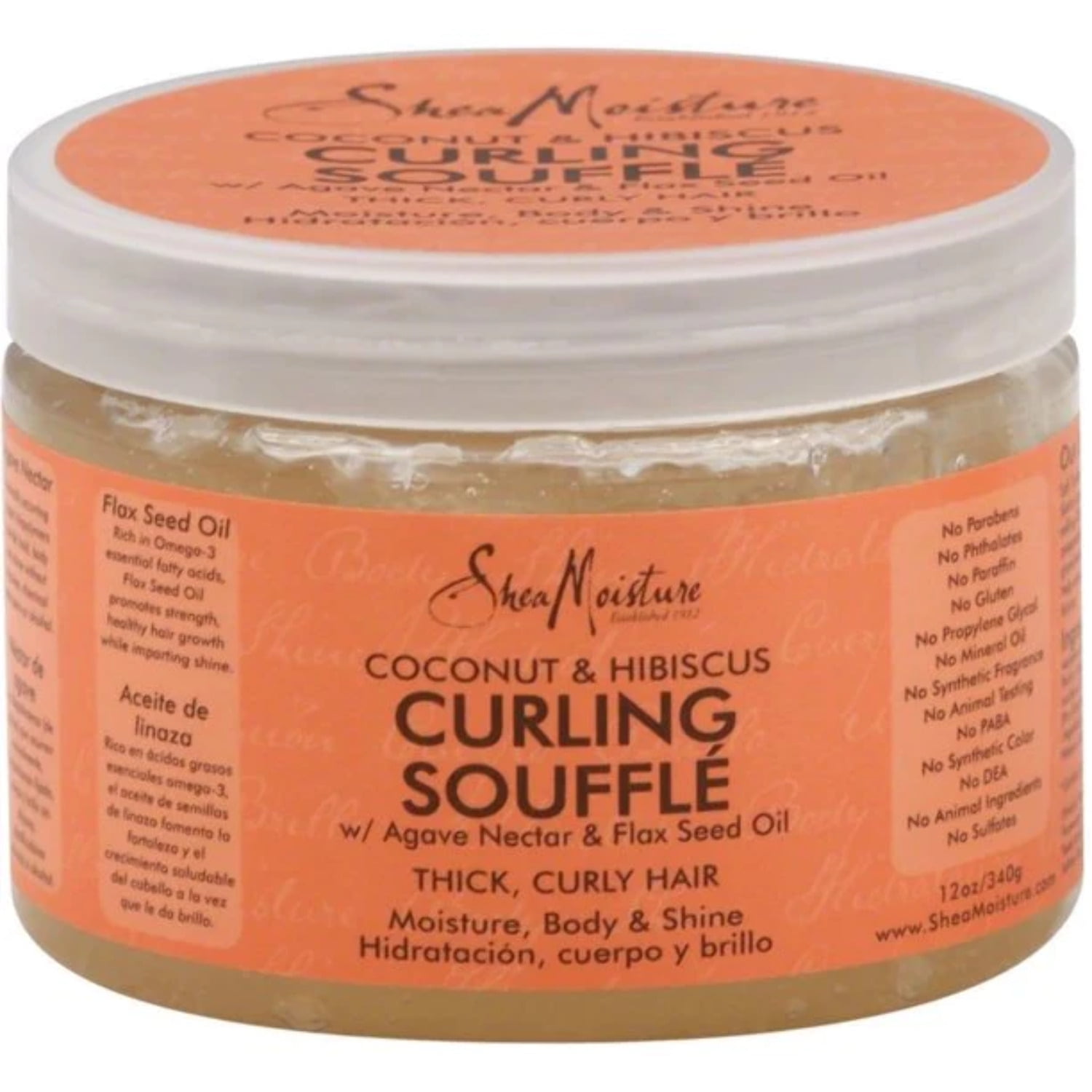 SheaMoisture Curling Souffle Women's Hair Styling Gel with Agave Nectar ...