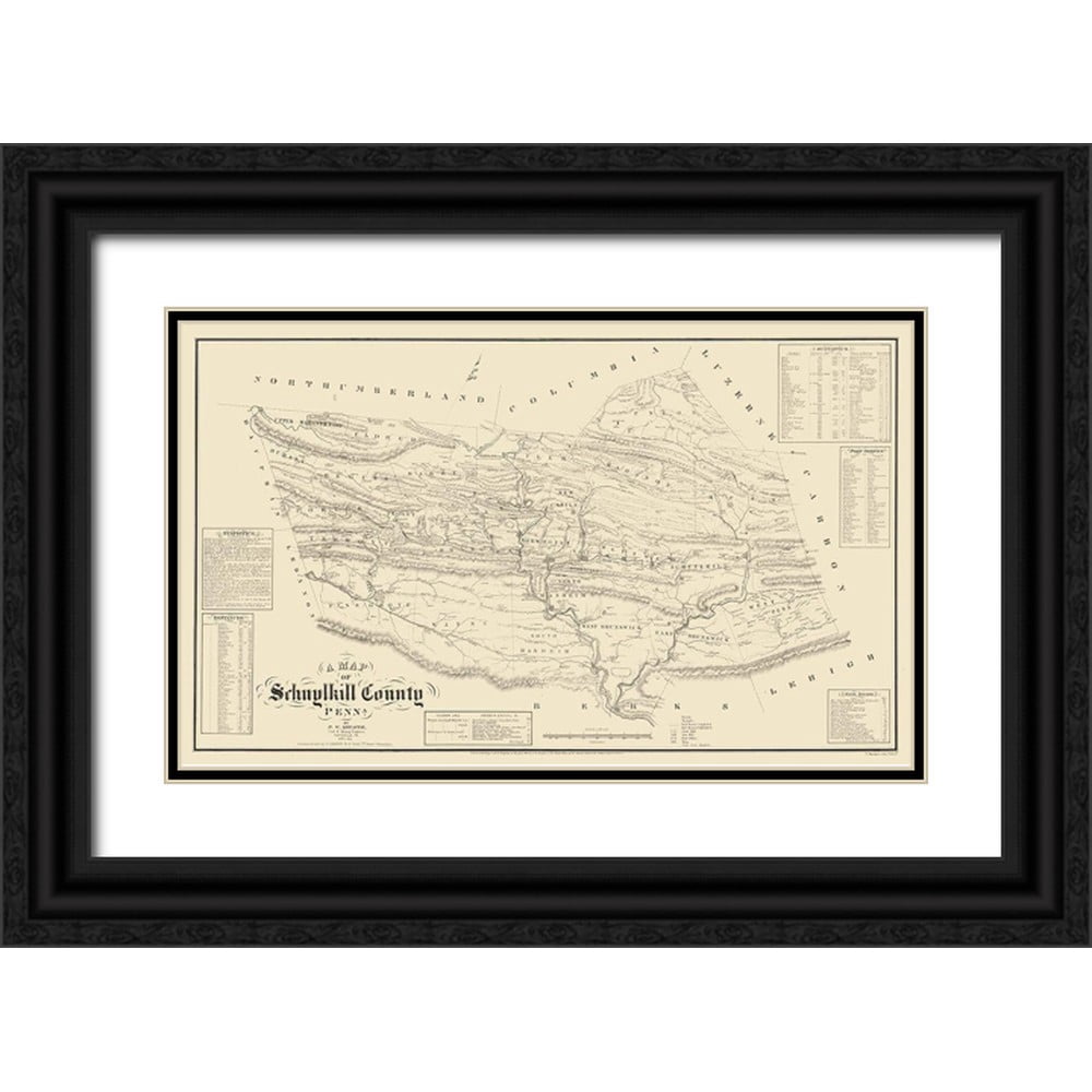 Sheafer 32x21 Black Ornate Wood Framed with Double Matting Museum Art ...