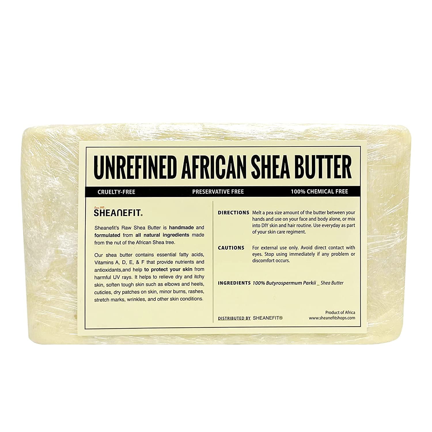 Sheanefit Raw Unrefined Ivory African Shea Butter Bulk Bar - Walmart.com