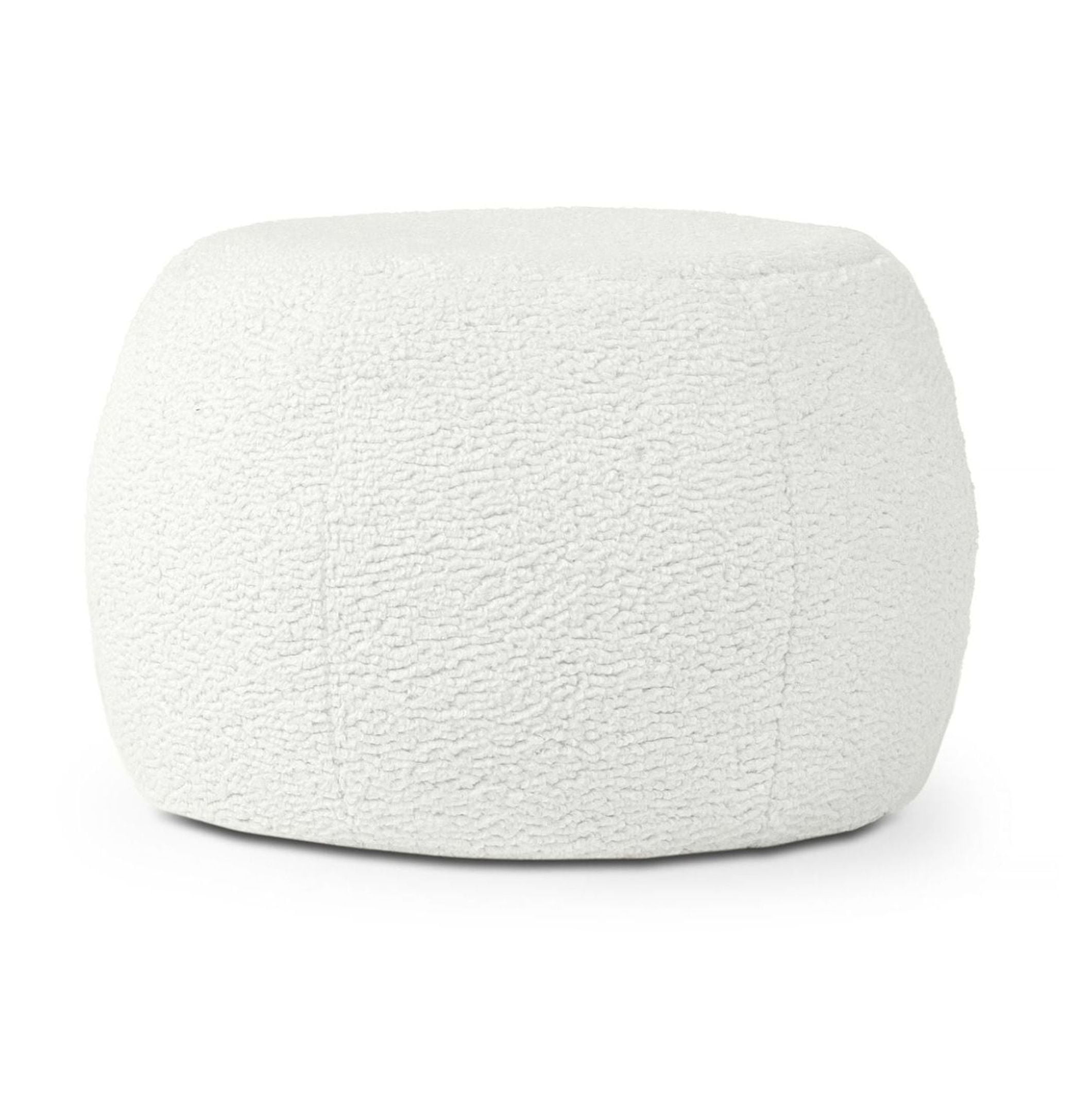 Shearling Pouf Ottoman - Faux Lamb Plush Barrel Pouf for Living Room ...