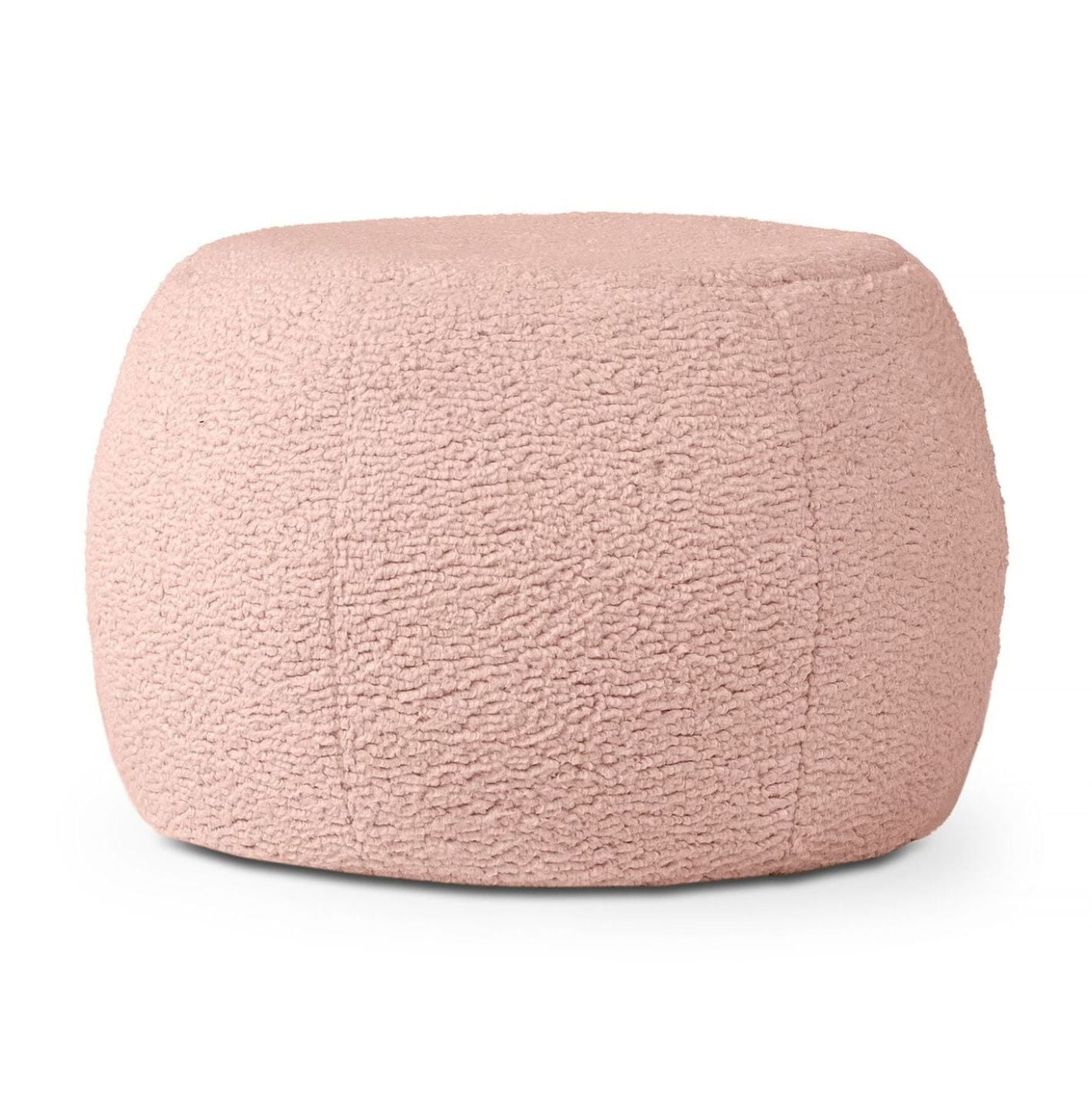 Shearling Pouf Ottoman - Faux Lamb Plush Footrest - Modern Home Decor ...