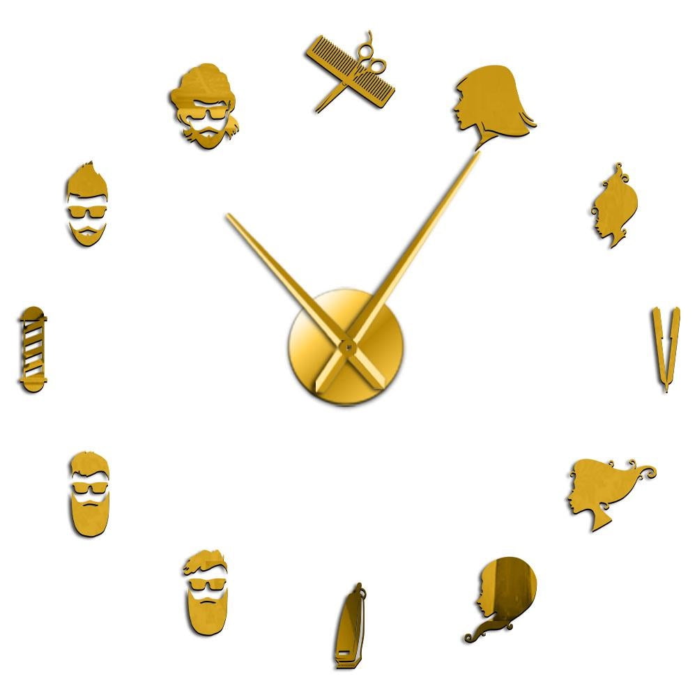 Shears Beauty Salon Frameless Wall Clock Stickers, DIY Modern ...