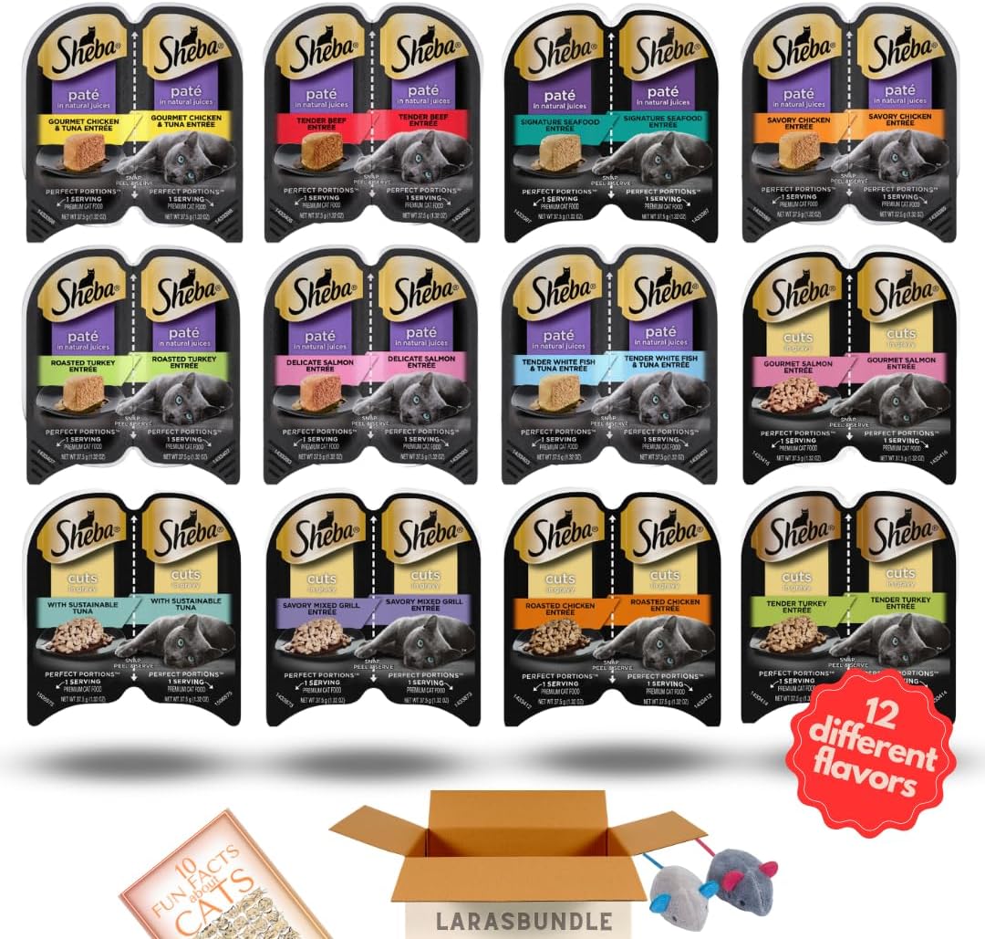 Sheba Cat Food Variety Pack | Wet Cat Food Cuts in Gravy and Pate ...