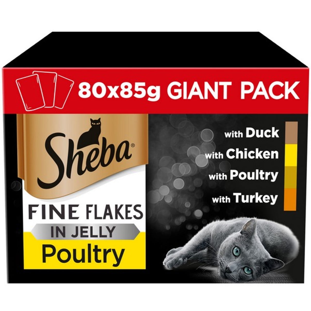 Sheba Fine Flakes Cat Pouches Poultry Collection in Jelly Cat Food ...