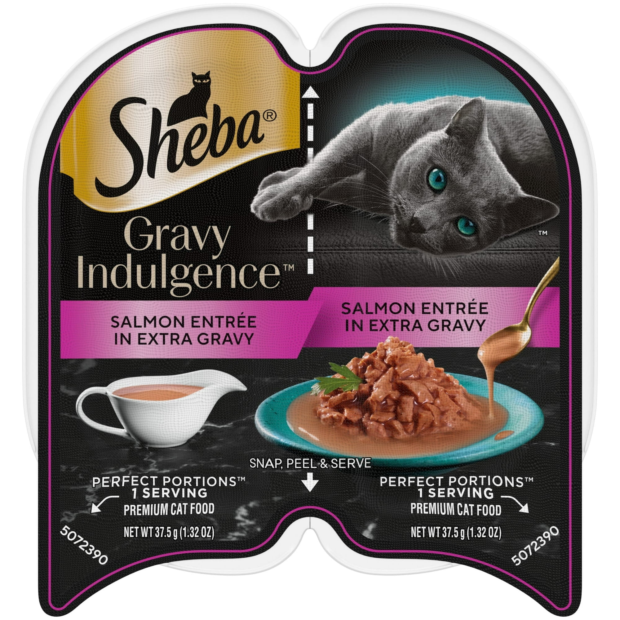 Sheba Gravy Indulgence Salmon Wet Entrée for Adult Cats, Grain-Free ...