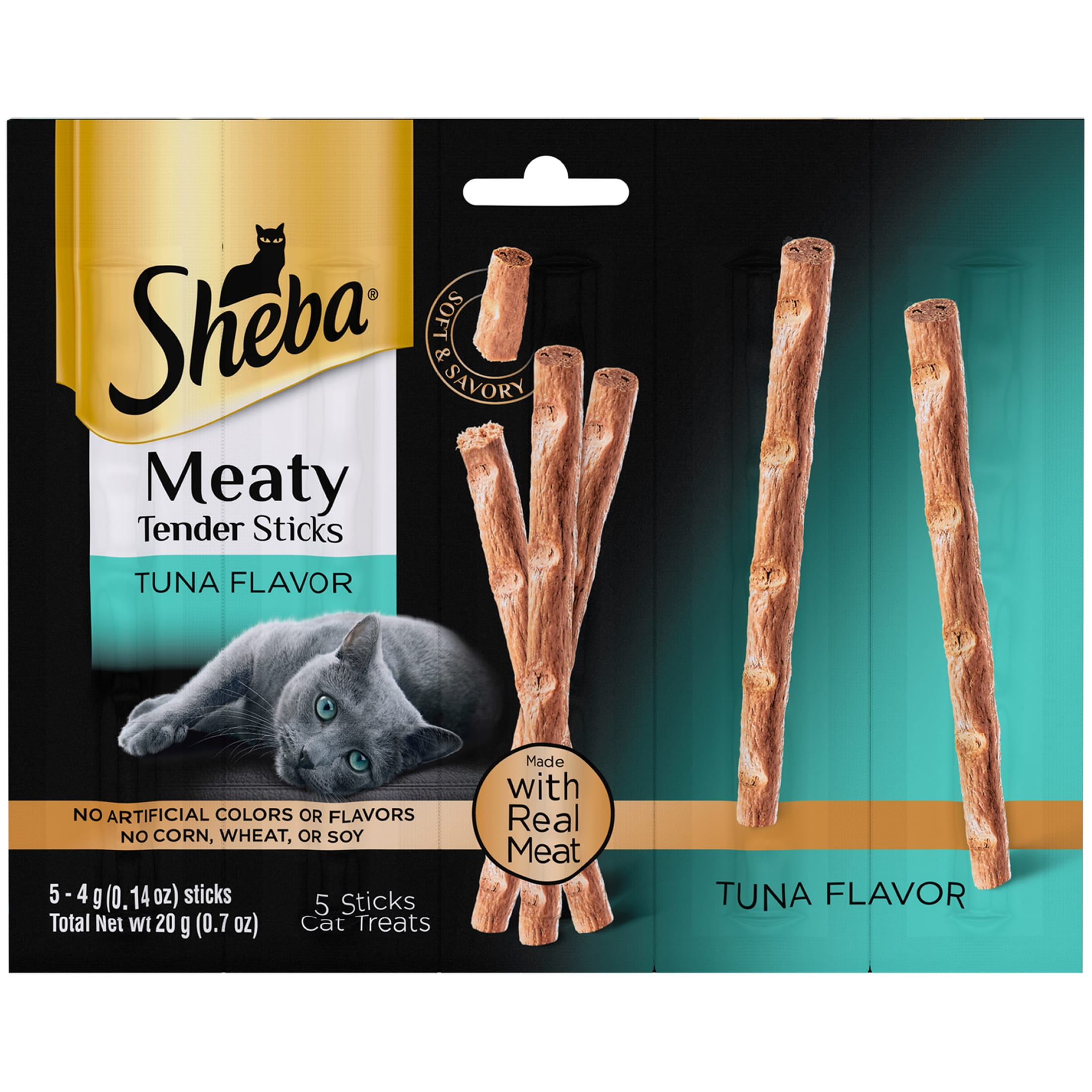 SHEBA Meaty Tender Sticks Tuna Flavor Food Snack for Cats - 0.7 Ounces ...