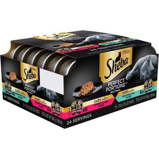 Sheba Perfect Portions Wet Cat Food, Salmon & Tuna in Gravy, 2.6 oz ...