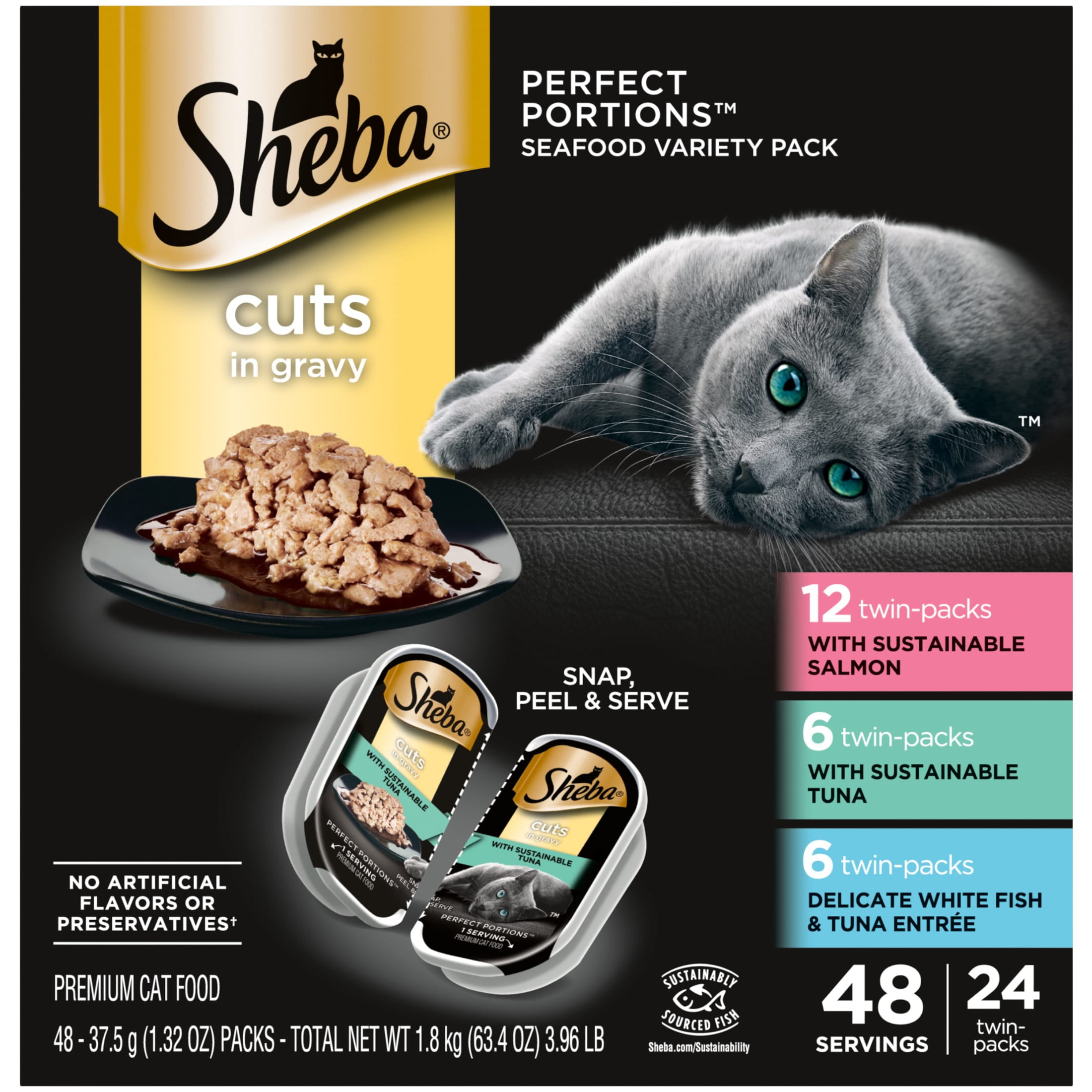 Sheba Perfect Portions Wet Cat Food, Chicken Variety Pack, 1.32 oz ...