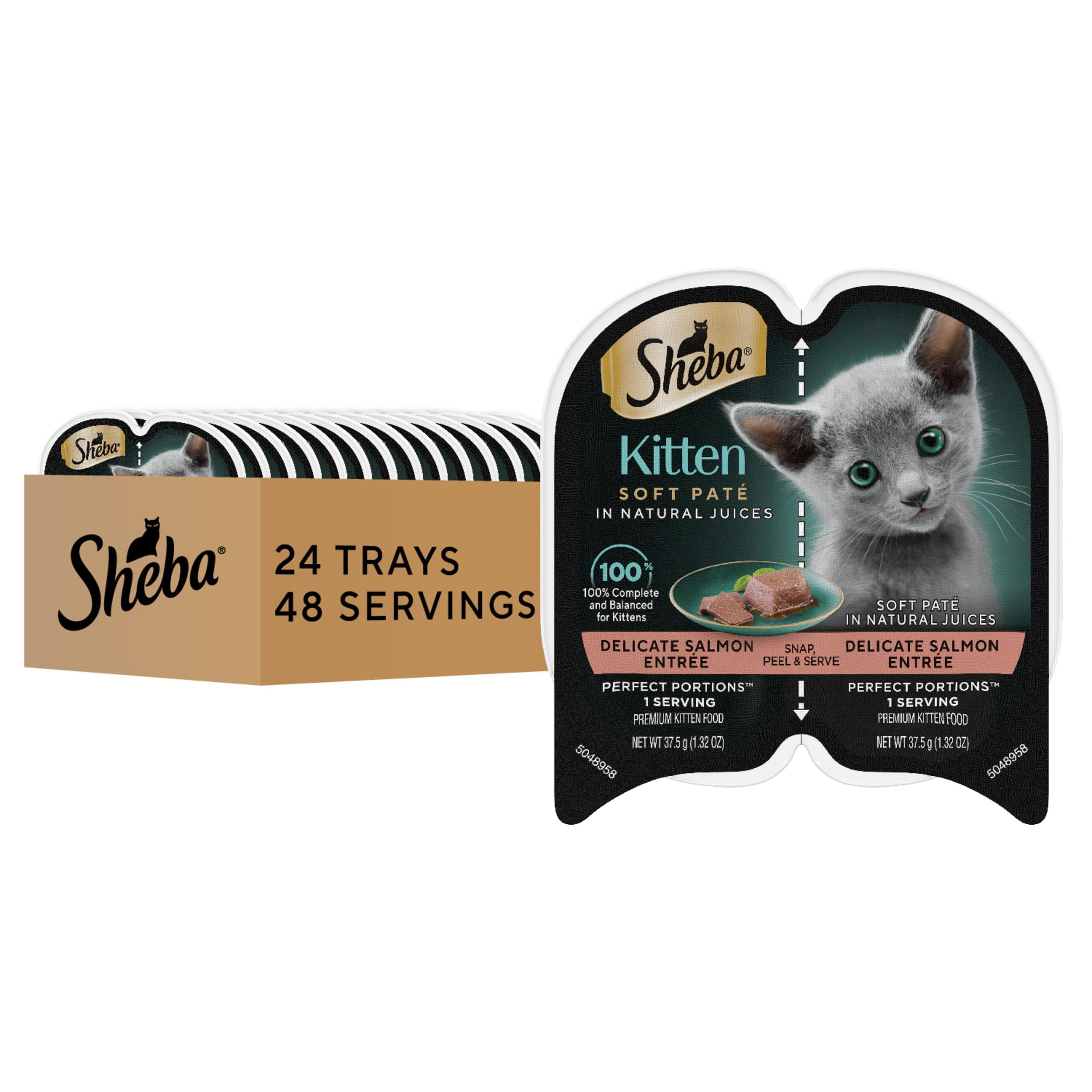 Sheba Perfect Portions Kitten Wet Cat Food Pate Salmon Entree, 2.6 oz ...