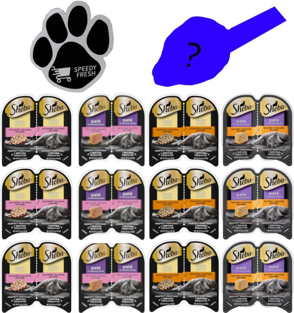 Sheba Perfect Portions Pate Wet Cat Food Variety Pack Chicken, Salmon ...