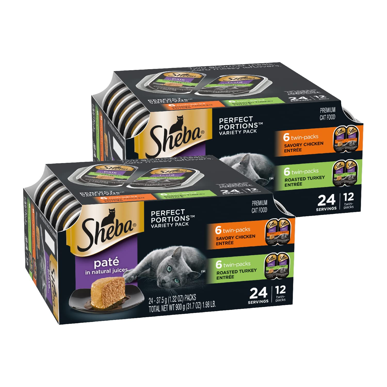 Sheba Perfect Portions Wet XEF1 Cat Food Pate Savory Chicken Entree and ...