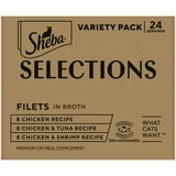 Sheba Selections Filets in Broth Variety Pack Adult Cat Meal Complement ...
