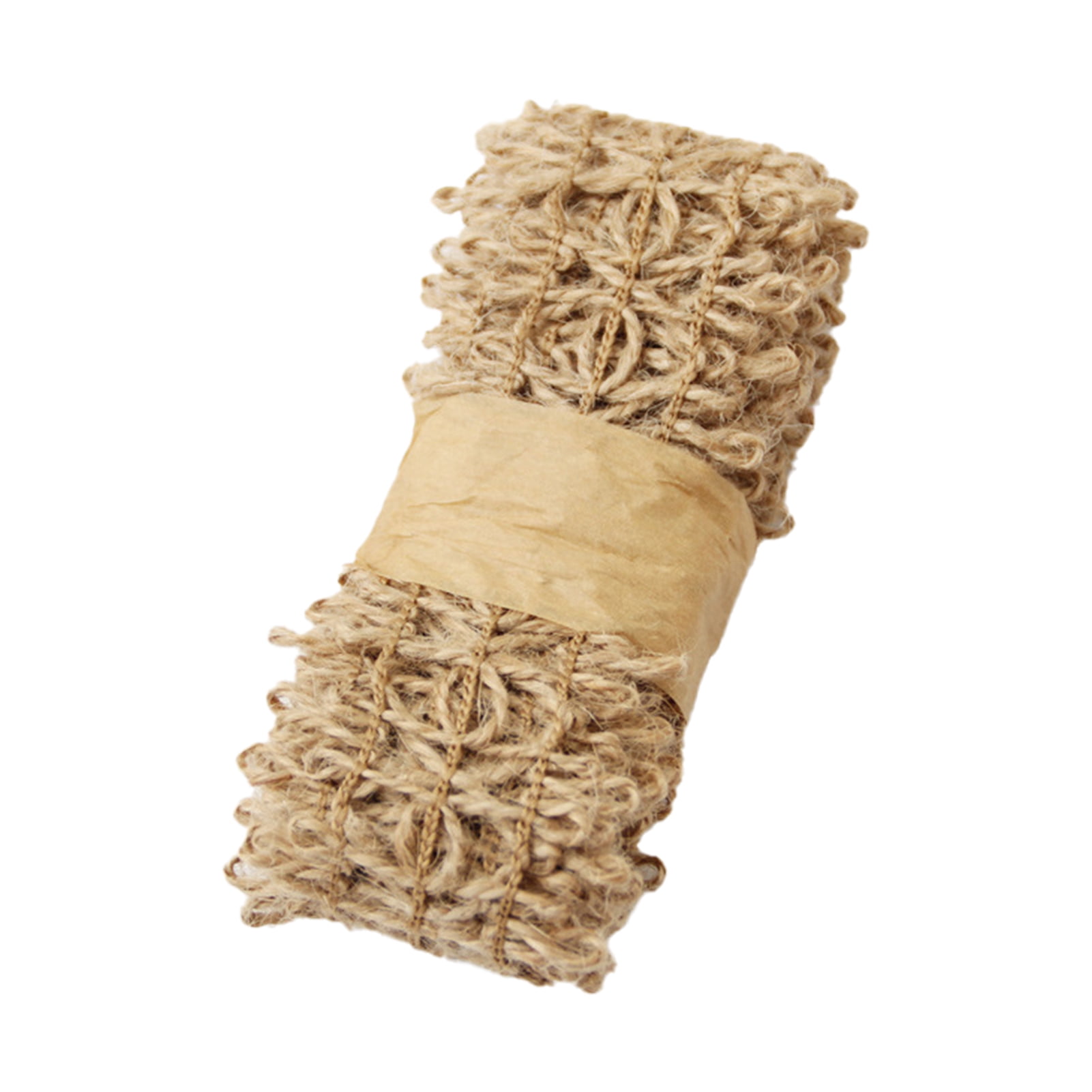 Shebeky 1 Roll 2M Burlap Ribbon Rustic Hollow Design Long Jute Rope ...