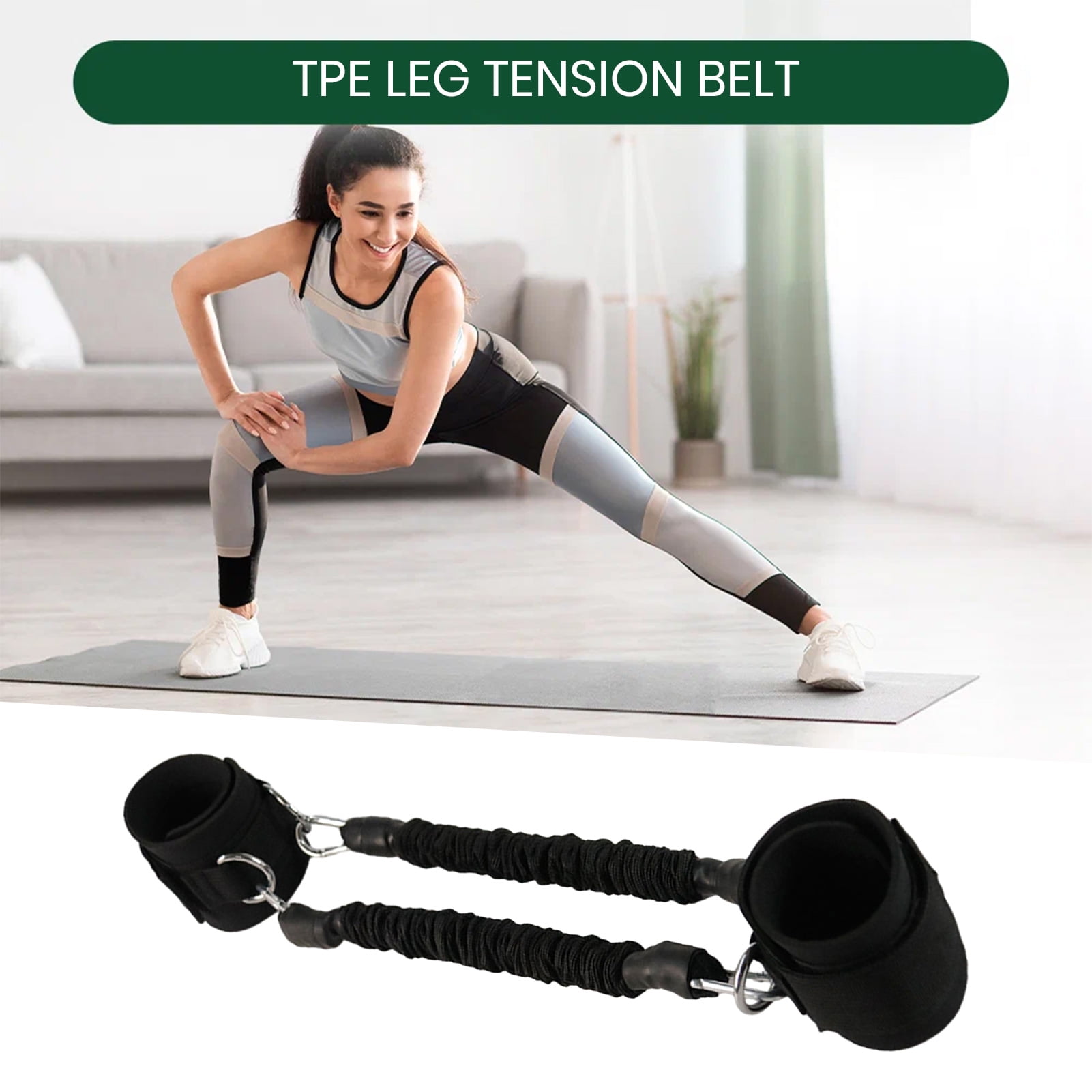 Shebeky 1 Set Ankle Resistance Bands with Cuffs Guard Kickbacks Hip ...