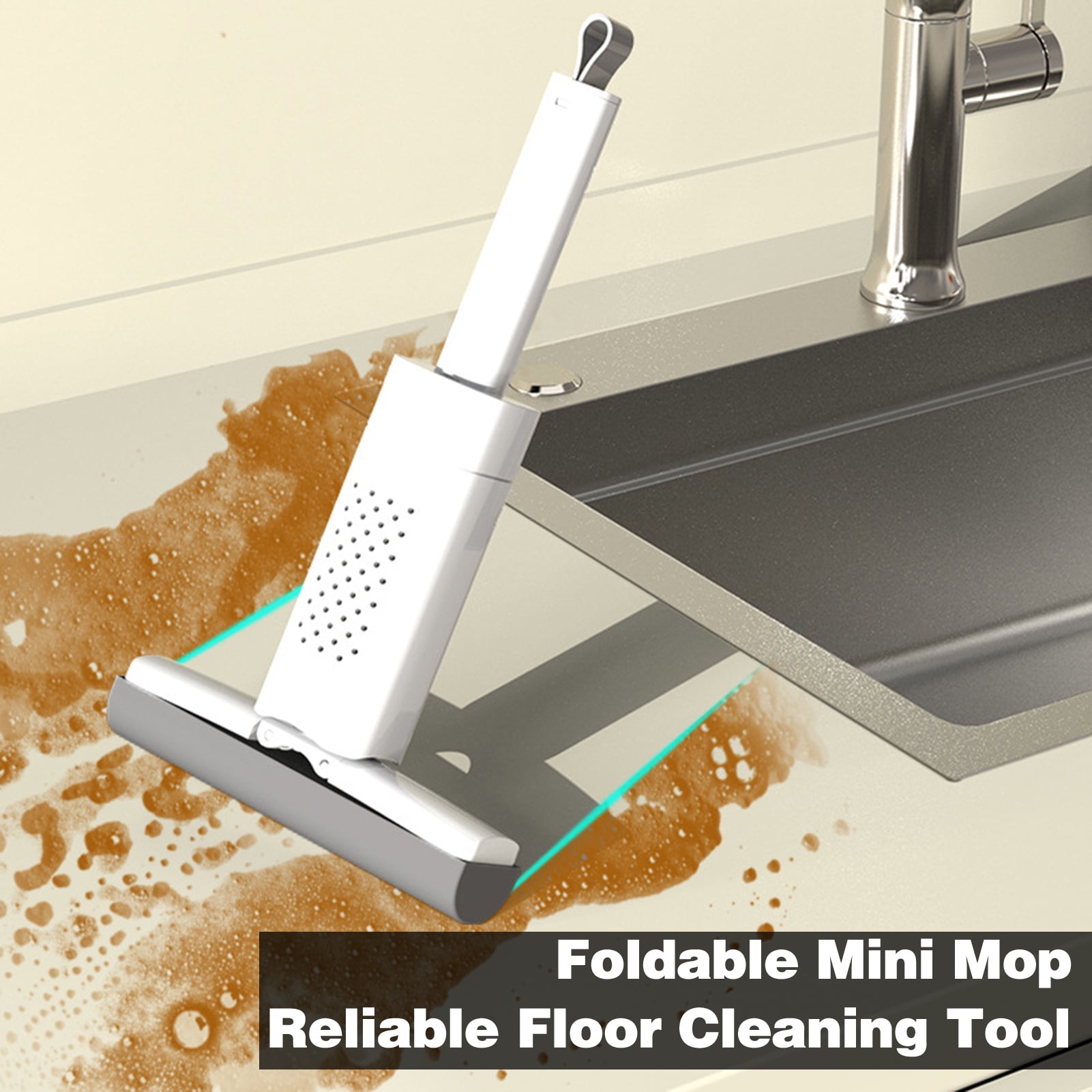 Shebeky 1 Set Mini Mop Portable Self-Squeeze Mop Easy Cleaning Hanging Design Compact Mop for ...