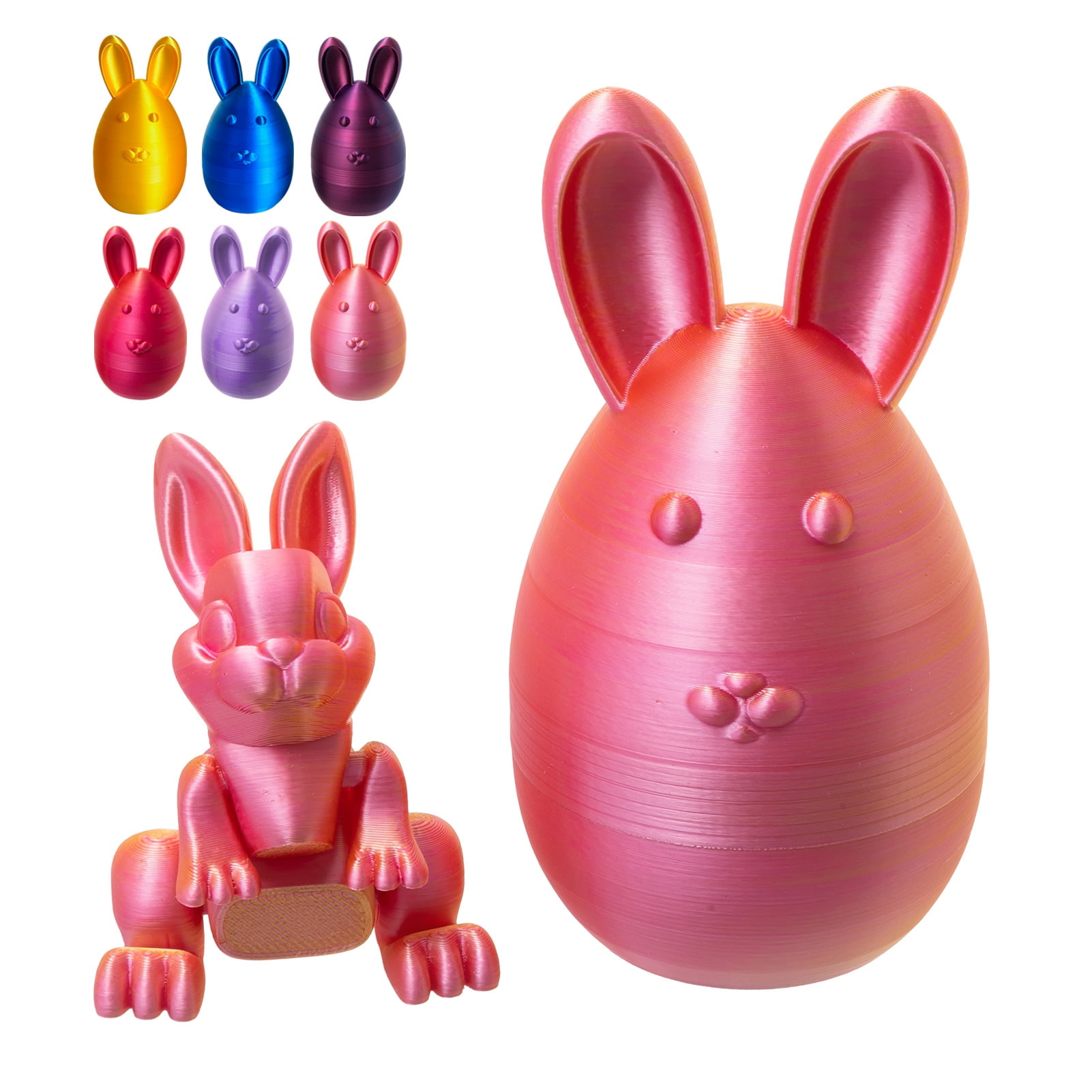 Shebeky Easter Rabbit Egg 3D Printed Bunny with Movable Joints Easter ...