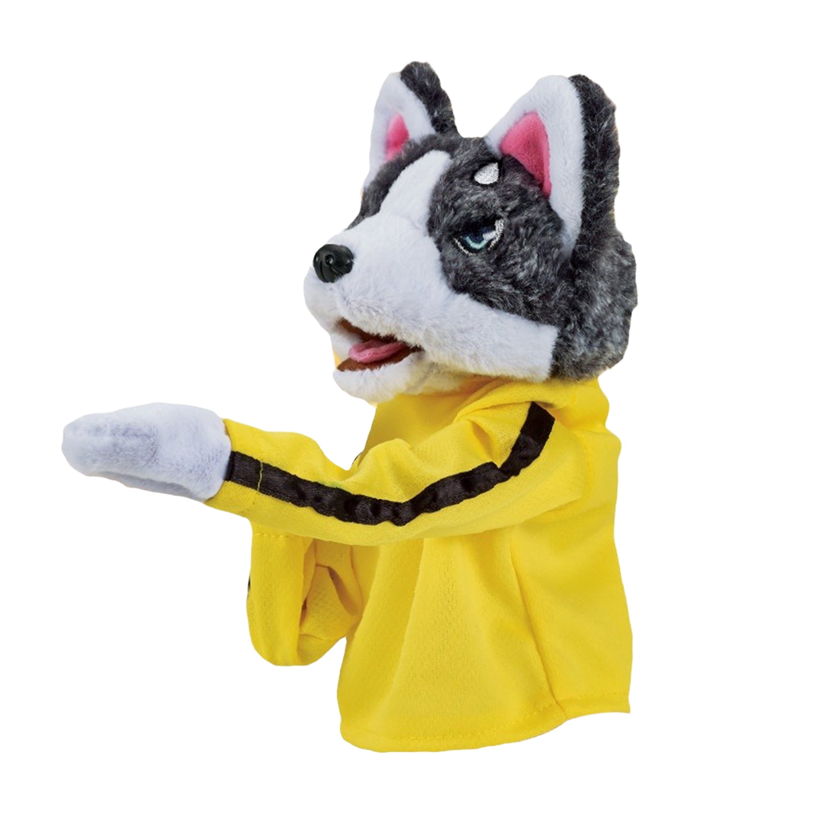 Shebeky Kung Fun Husky Hand Puppet with Sound Boxing Plush Dog Hand ...