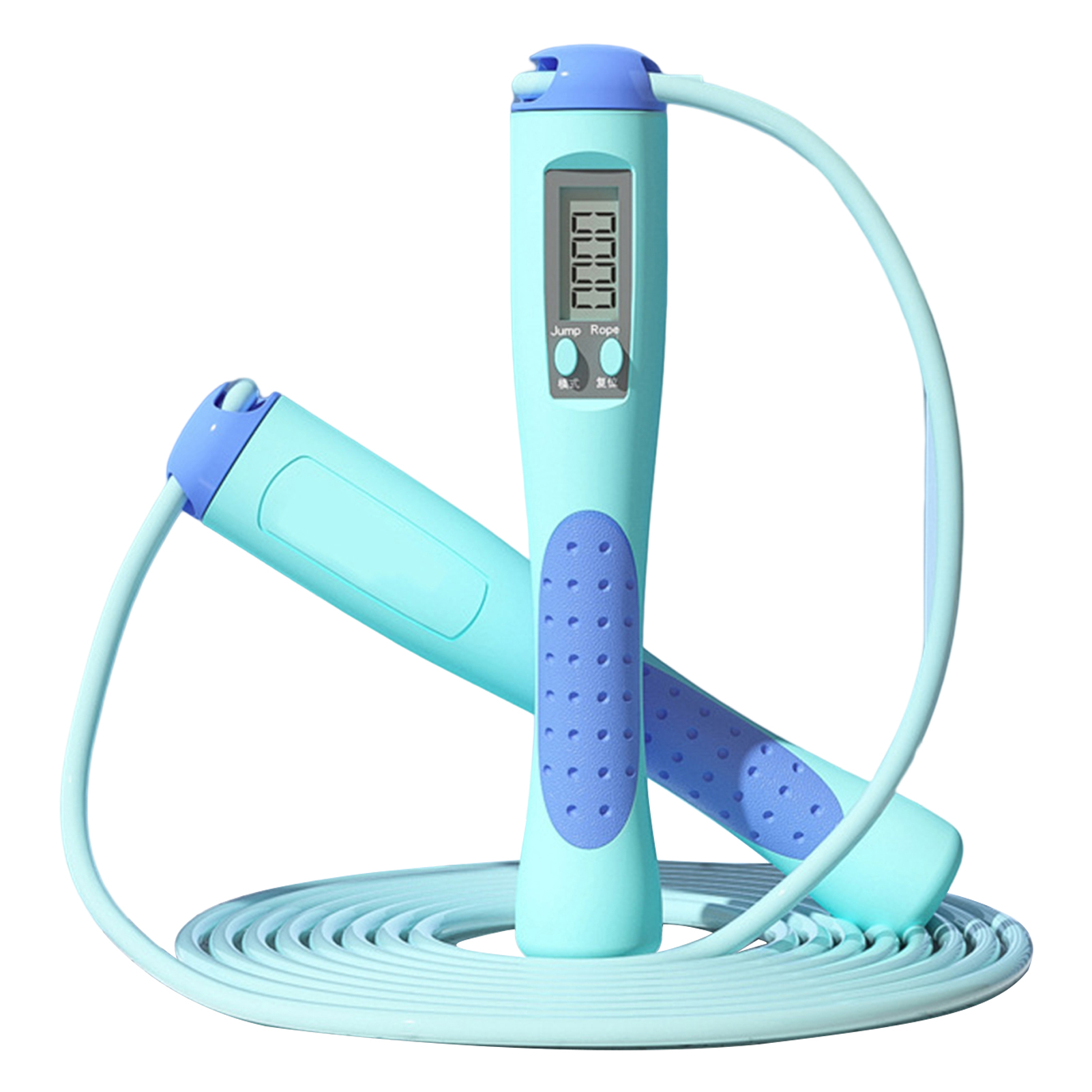 Shebeky Skipping Rope Adjustable Anti Slip PVC Portable Smart Counting ...