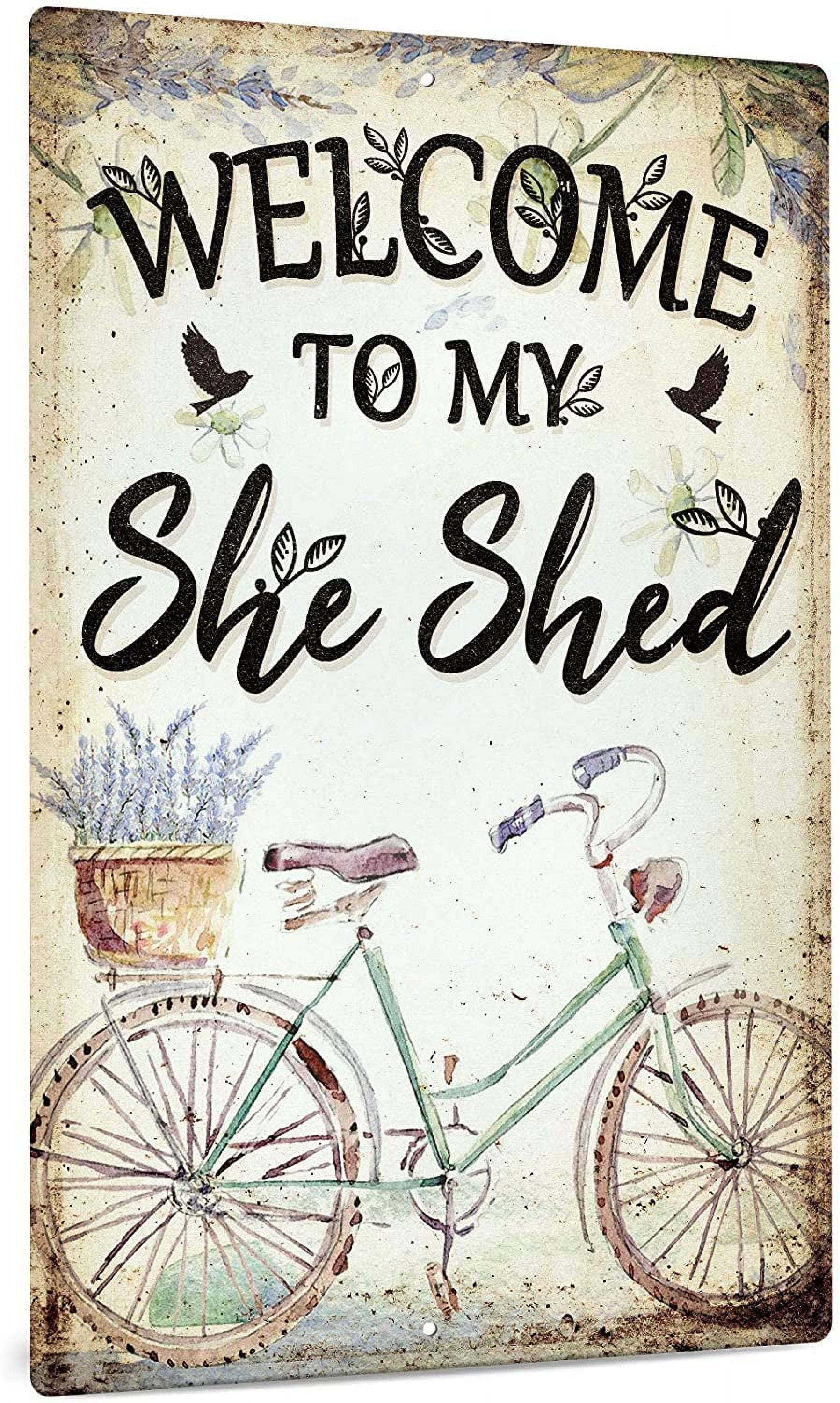 She Shed Decor, Farmhouse Wall Sign for Home, Kitchen, Garden, Women ...