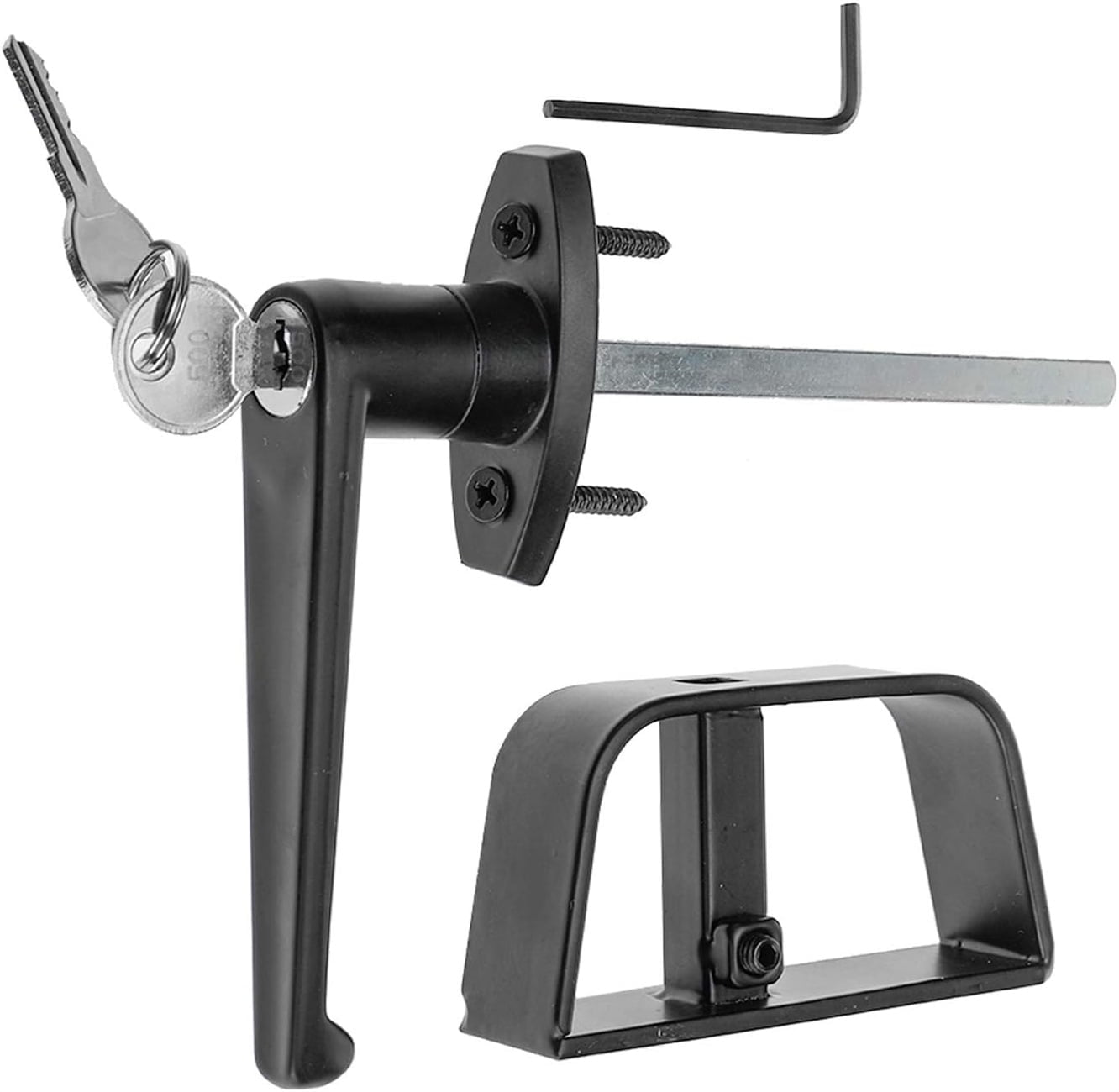 Shed Door Latch L-Handle Lock Kit with 2 Keys, 4-1/2" Pole Shed Lock ...