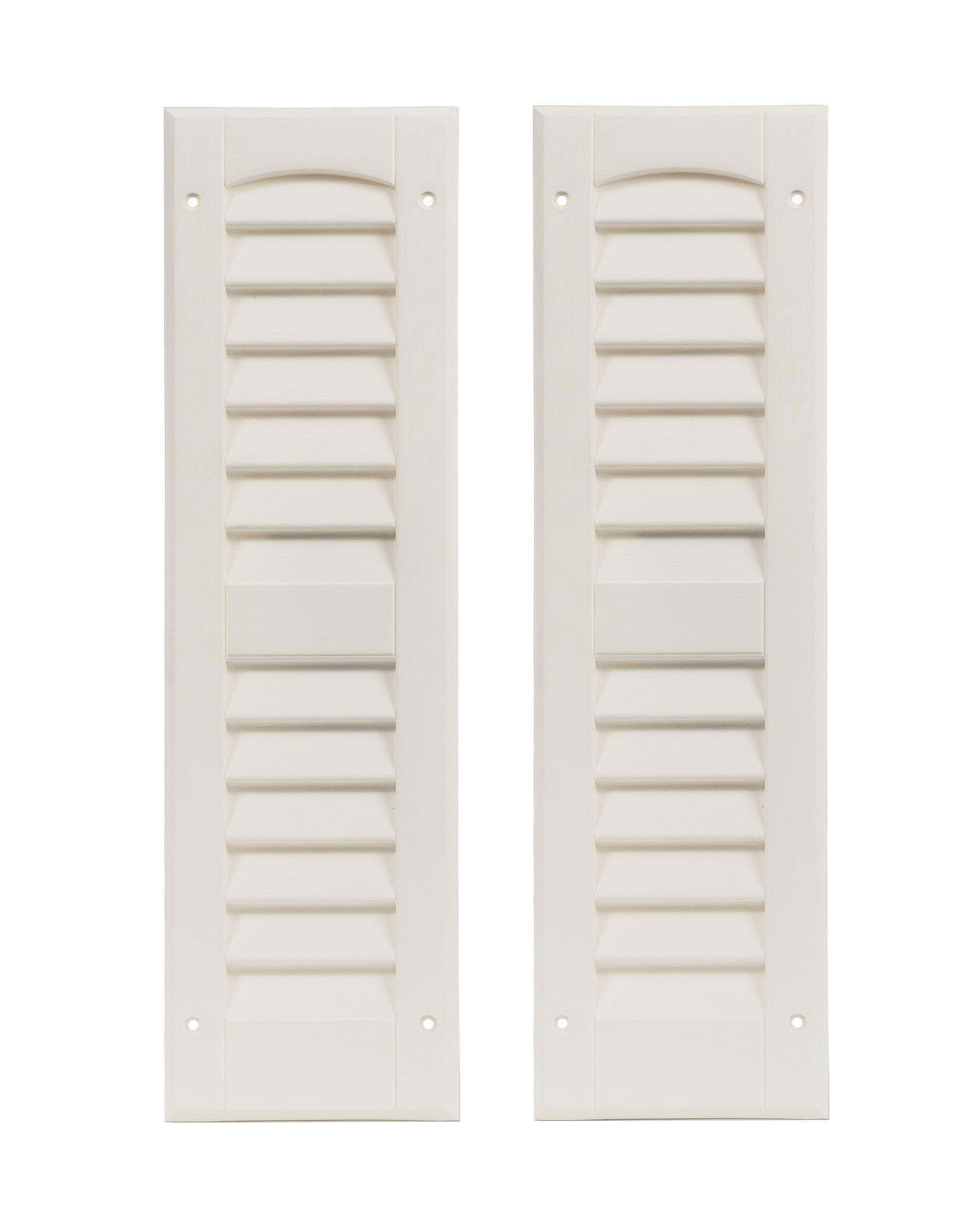 Shed Shutters Louvered 6" W x 21" White for Sheds, Playhouses, and ...