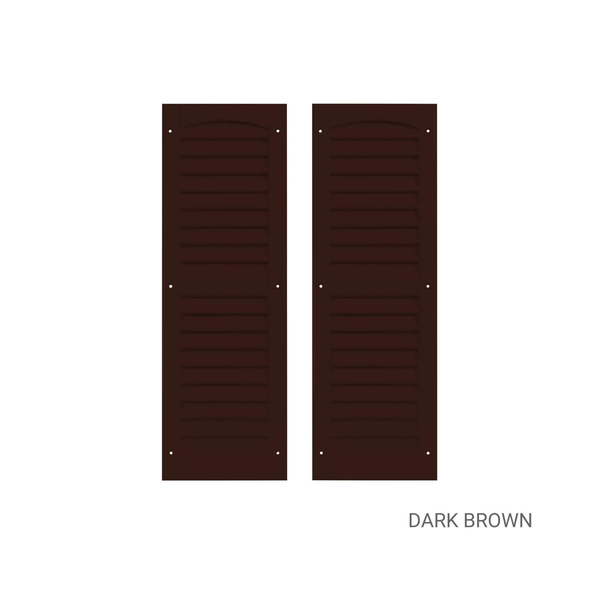 Shed Shutters Louvered 9" W x 27" H Dark Brown for Sheds, Playhouses ...